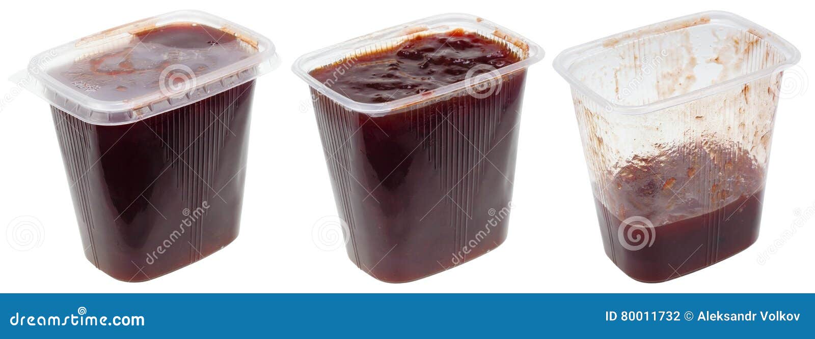 Plastic Containers with Jam Set Isolated Stock Photo - Image of canned ...