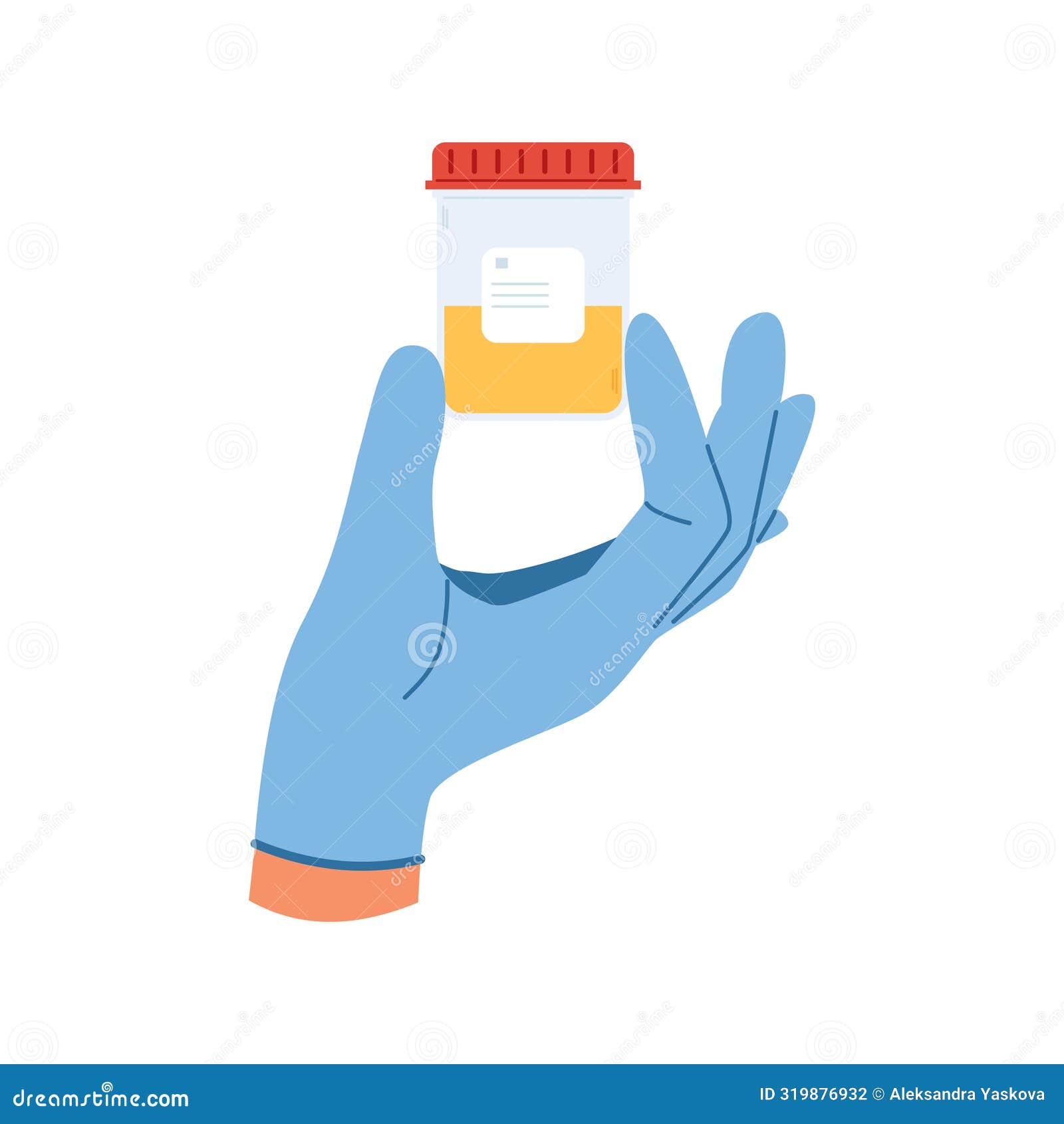 Plastic Containers with Pee Sample. Urine Analysis Stock Vector ...