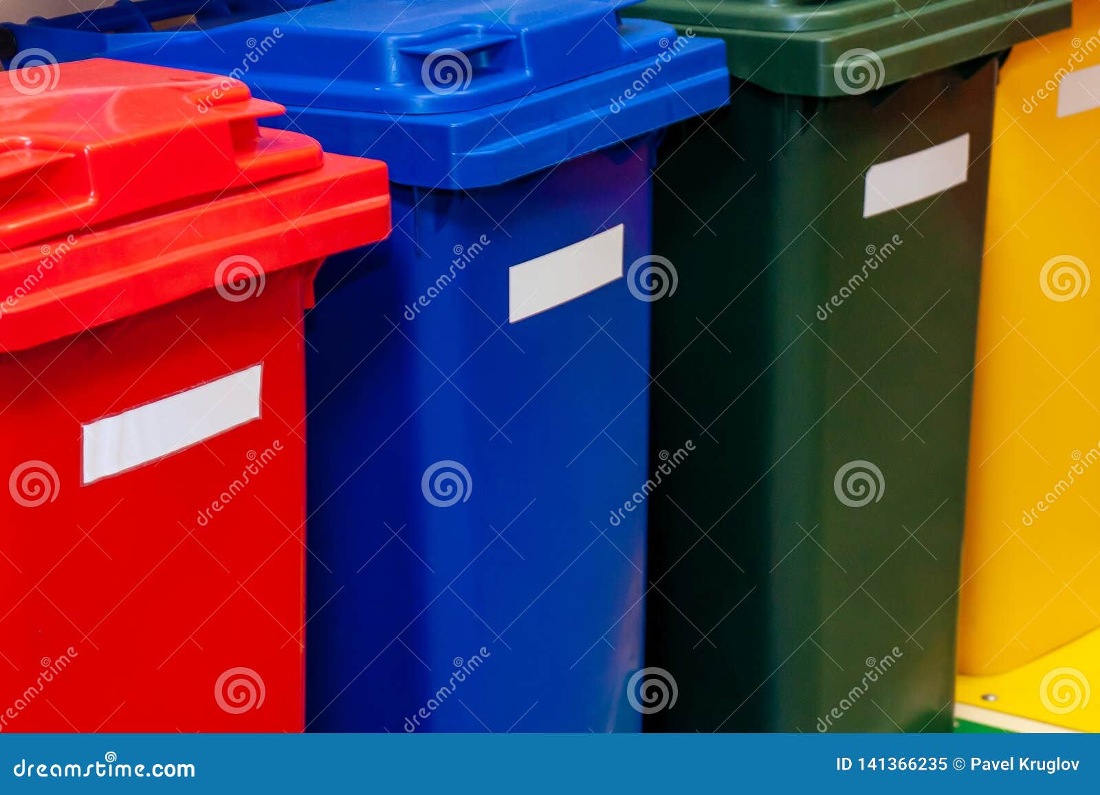 Plastic Containers for Separate Waste Collection Stock Image - Image of ...