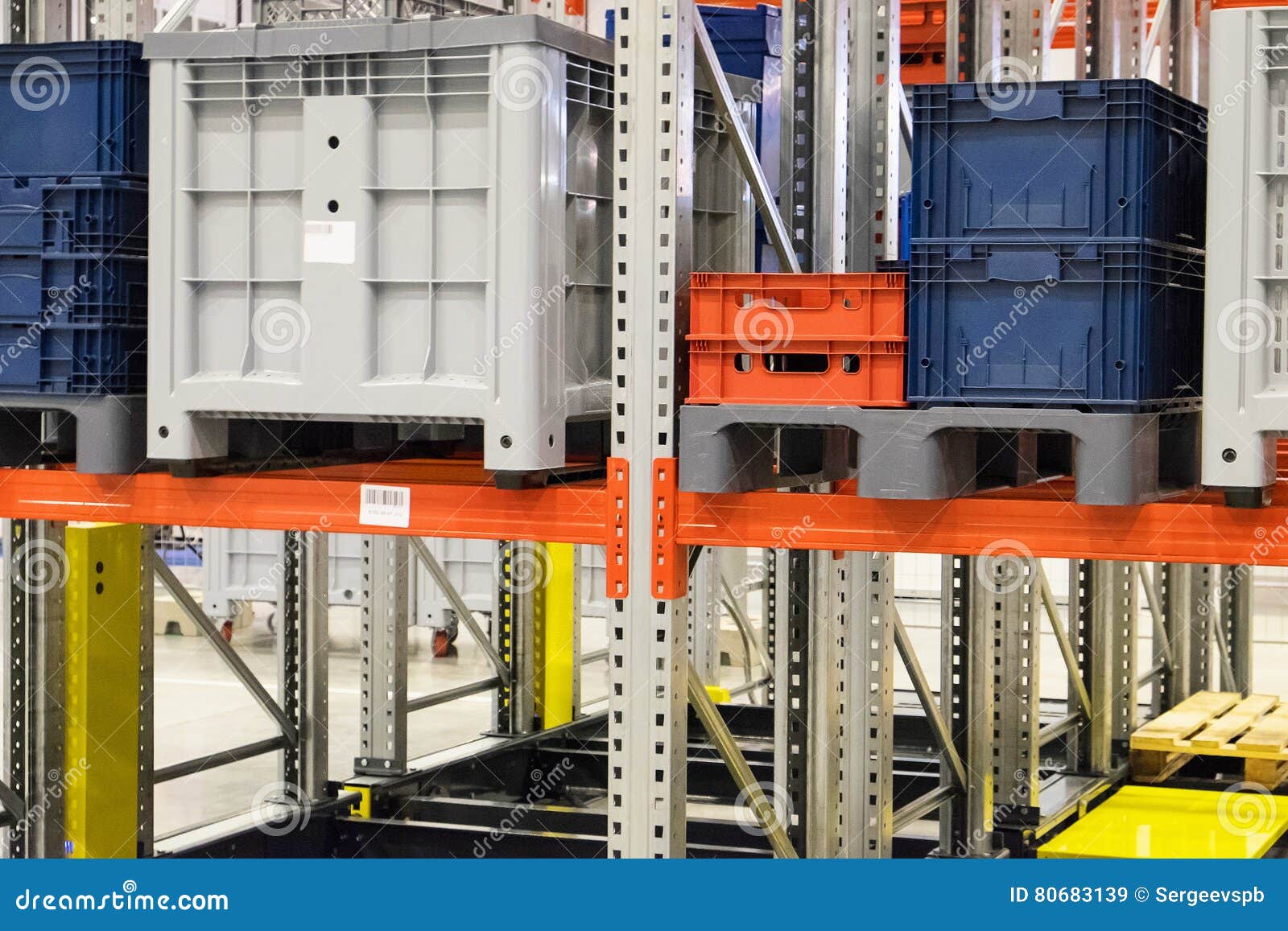 Plastic Containers on the Shelves Stock Image - Image of storage ...