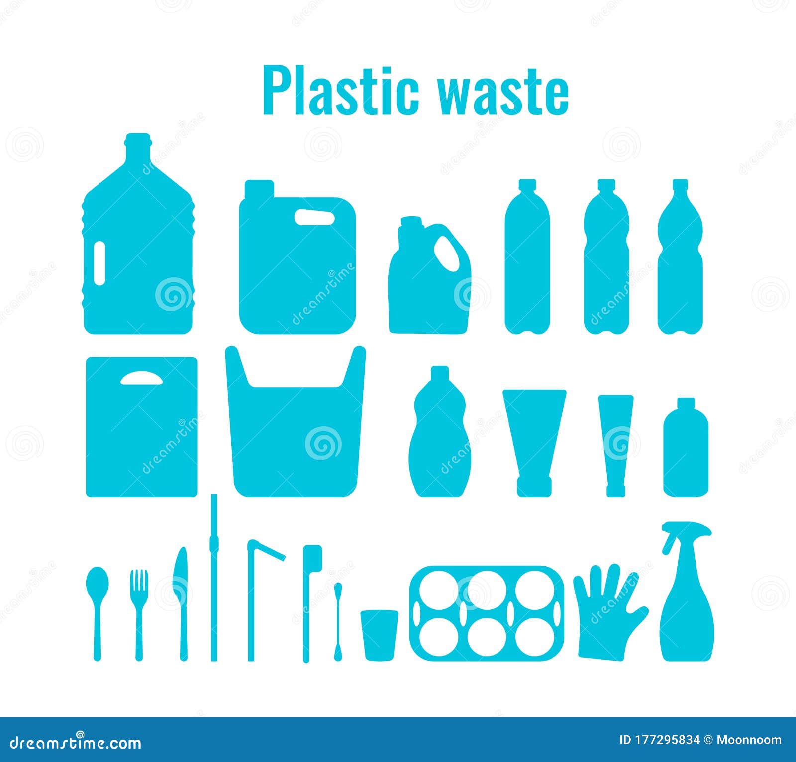 Plastic Containers, Single Use Dishes Vector Set Stock Vector ...