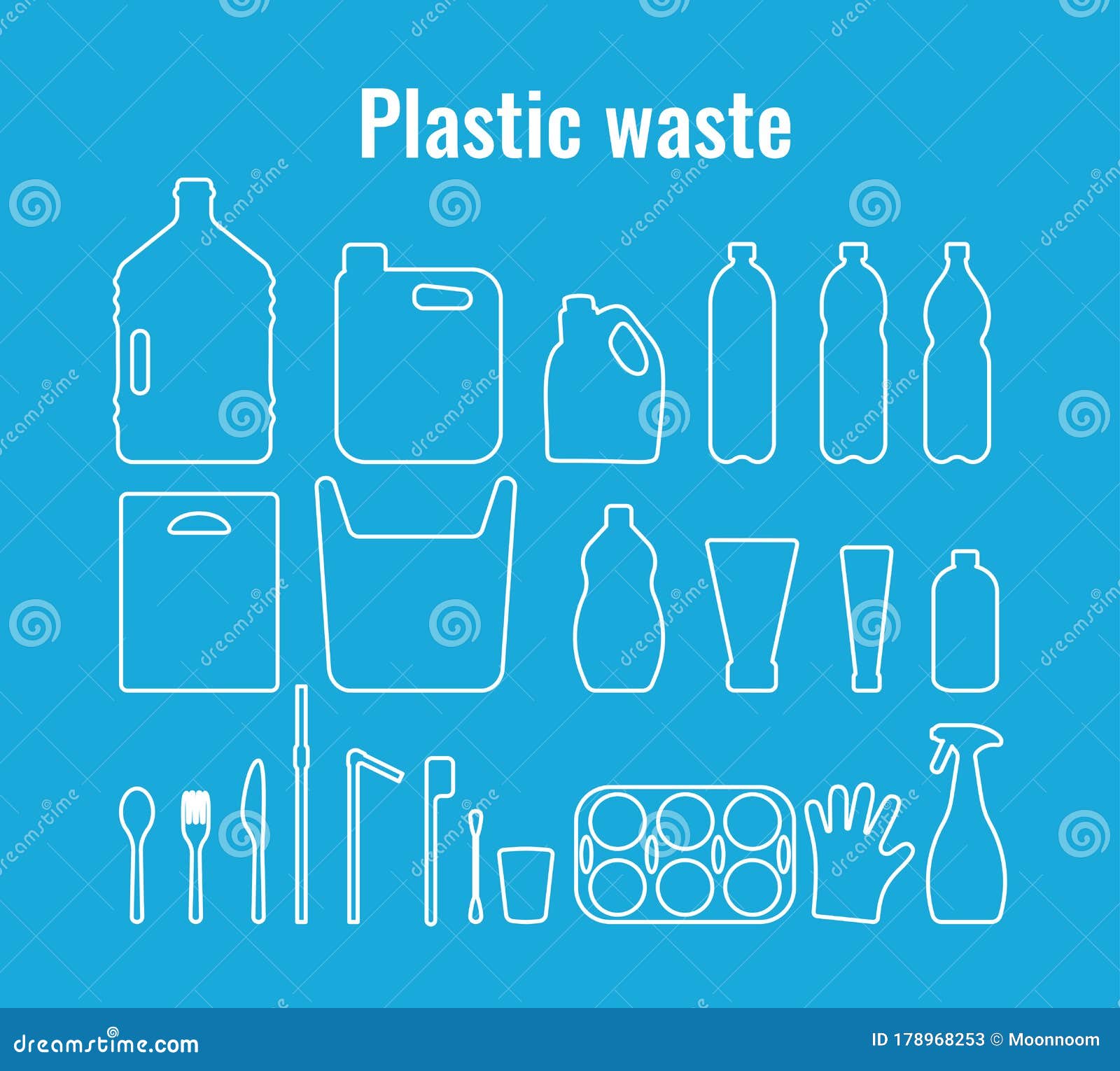 Plastic Containers, Single Use Dishes Vector Set Stock Vector ...