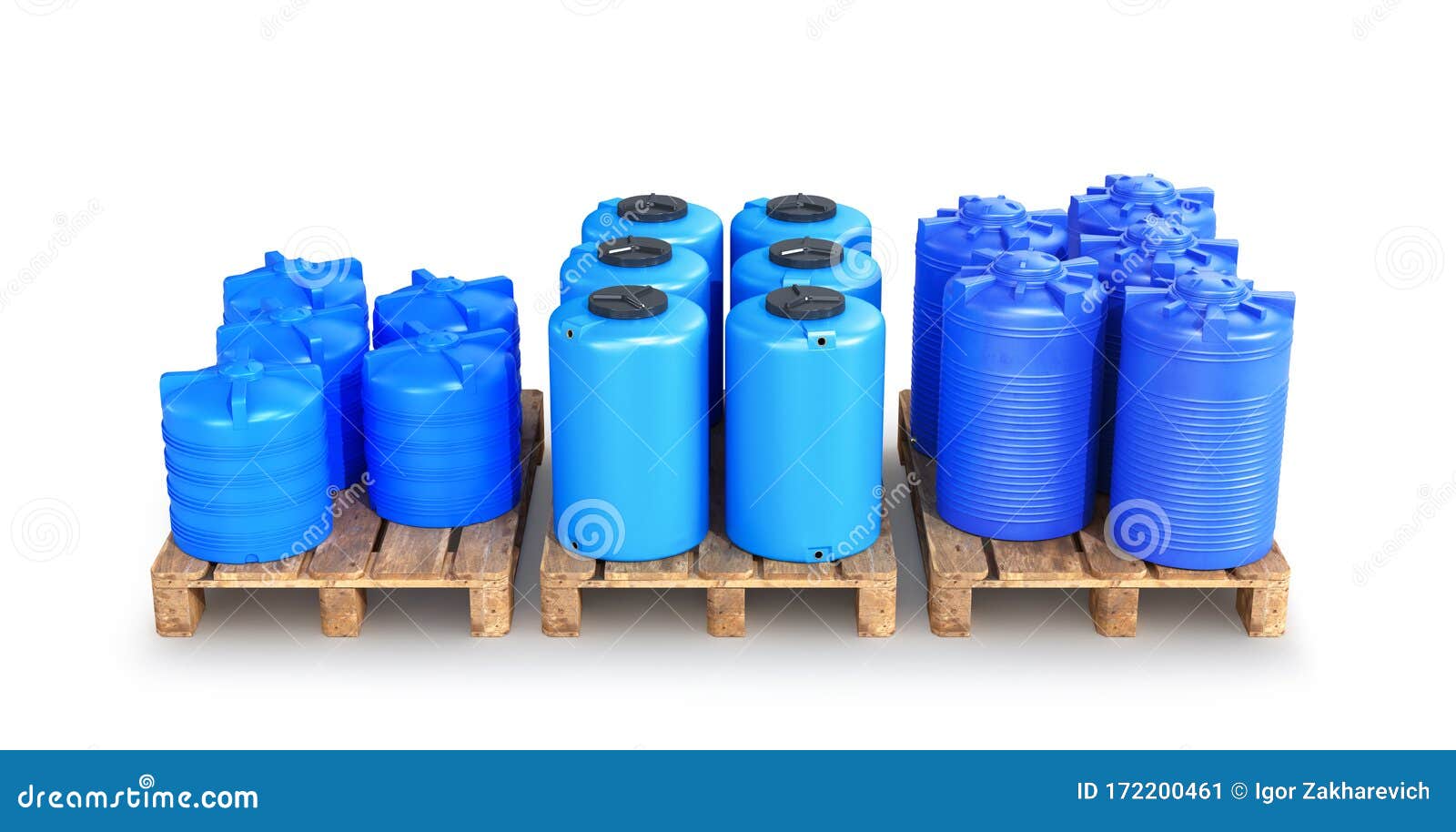 Plastic Containers Stand on Pallets Stock Illustration - Illustration ...