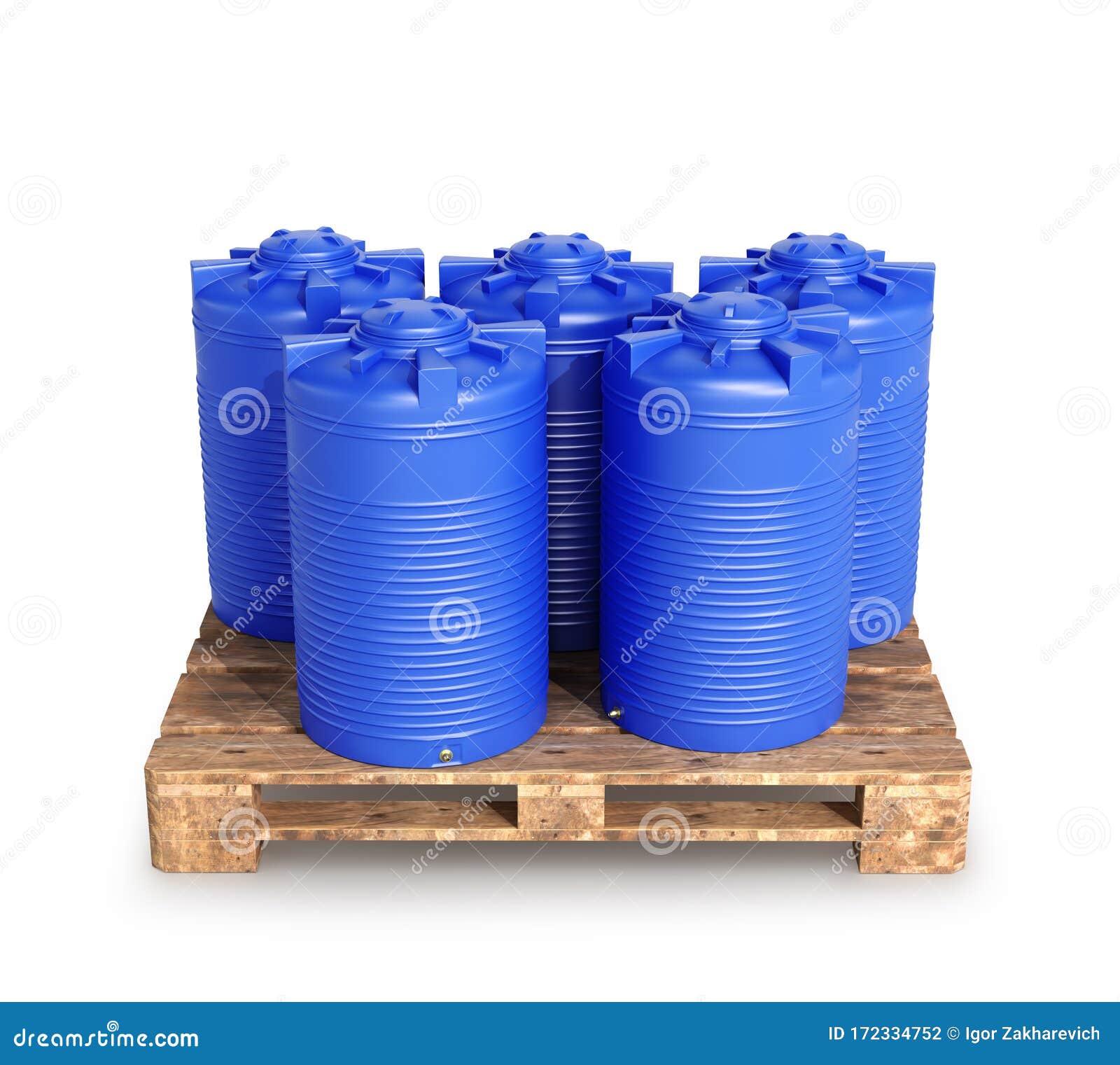 Plastic Containers Stand on Pallets Stock Illustration - Illustration ...