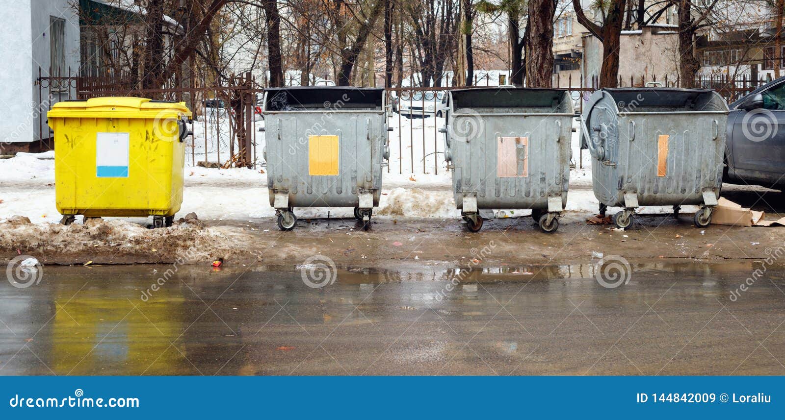Plastic Containers on Street for Collecting Garbage Stock Image - Image ...