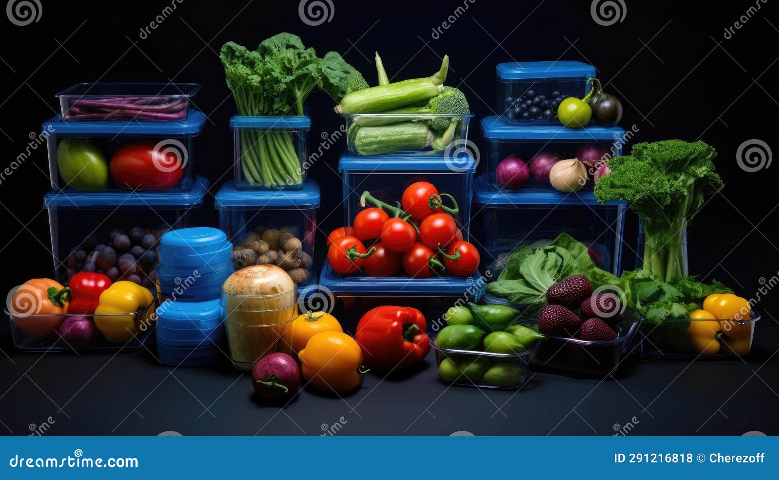 Plastic Containers with Vegetables Stock Photo - Image of vitamin ...