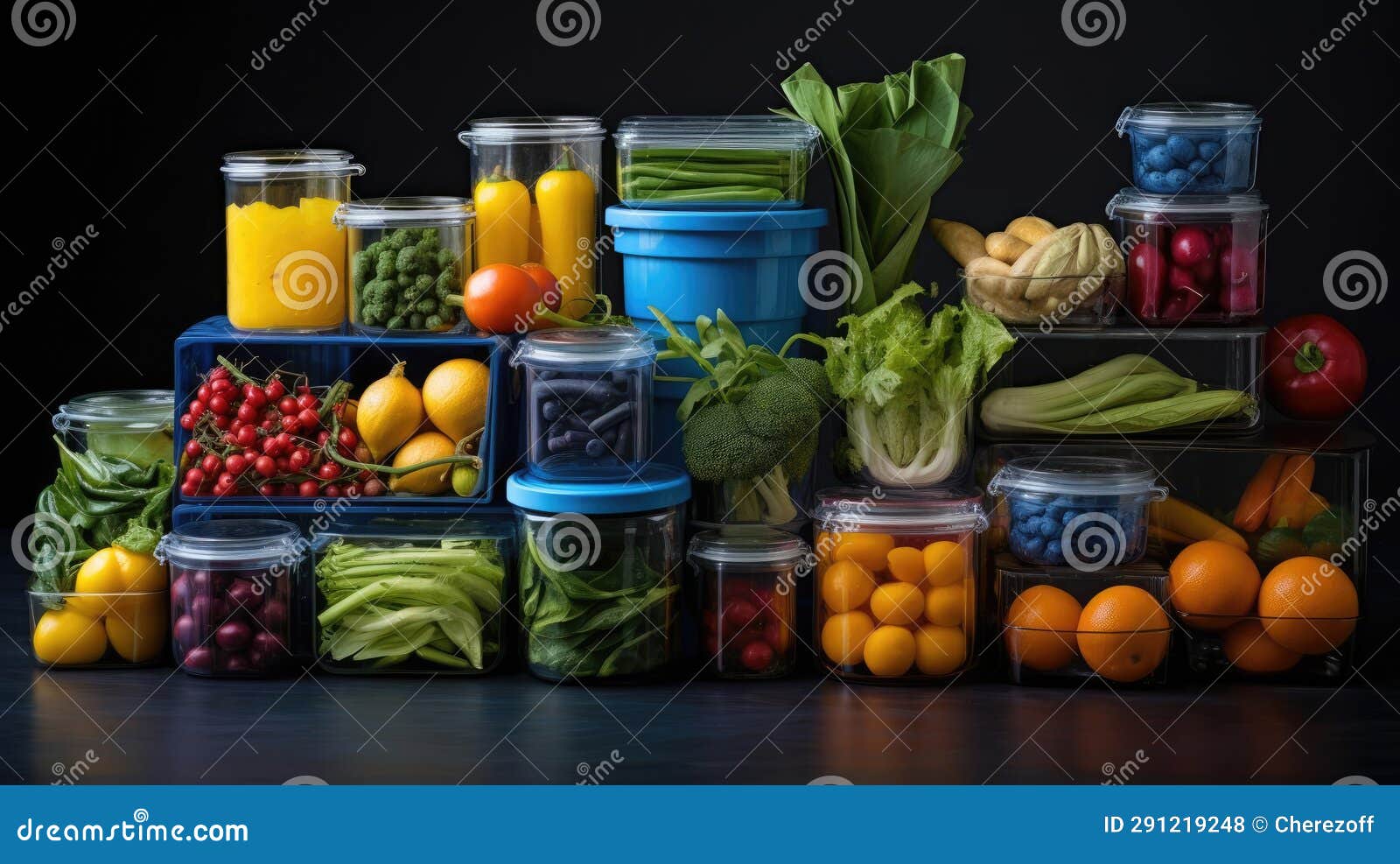 Plastic Containers with Vegetables Stock Photo - Image of plastic ...