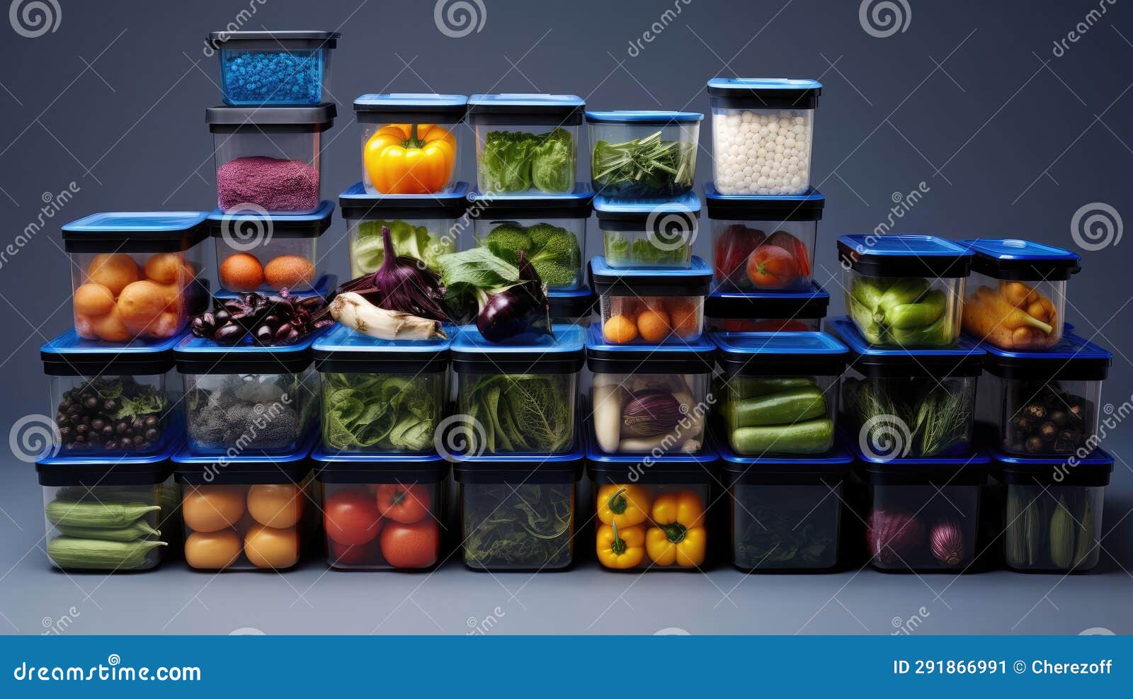 Plastic Containers with Vegetables Stock Image - Image of storage ...