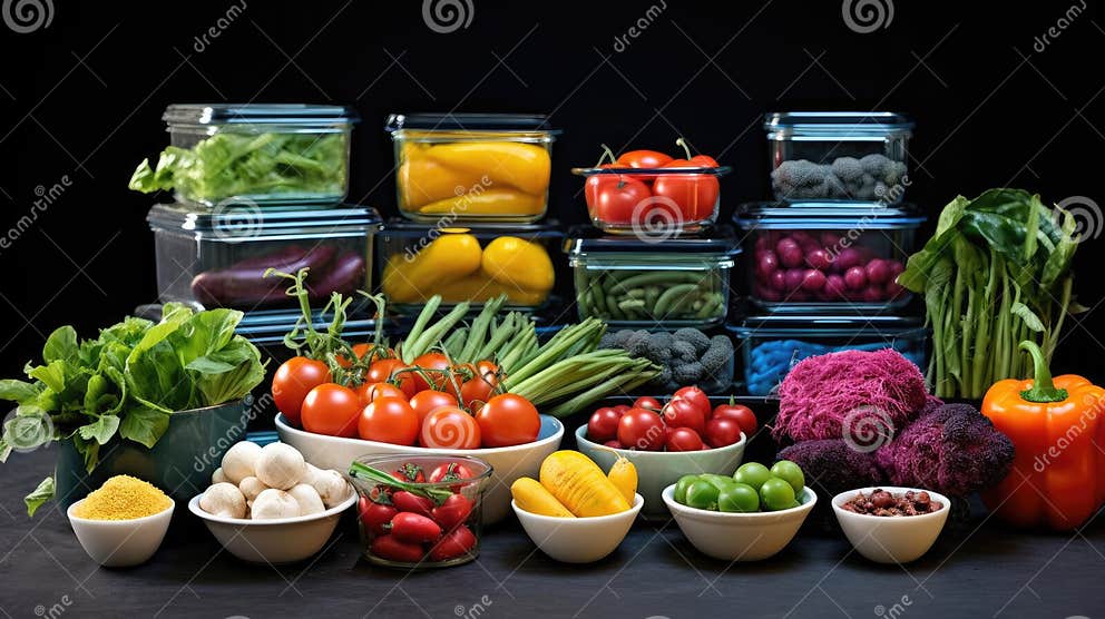 Plastic Containers with Vegetables Stock Image - Image of delicious ...