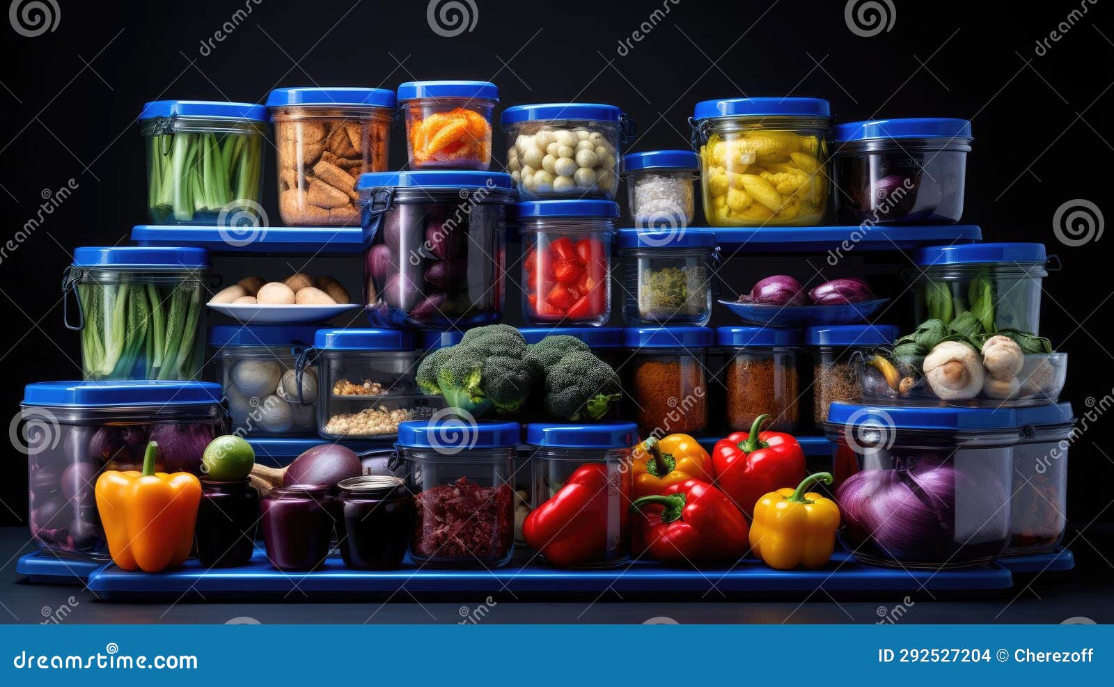 Plastic Containers with Vegetables Stock Photo - Image of diet, healthy ...