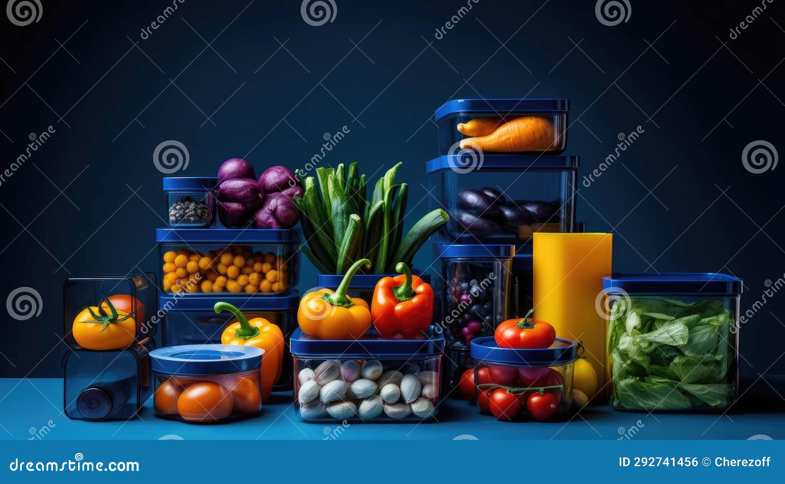Plastic Containers with Vegetables Stock Photo - Image of green, botany ...