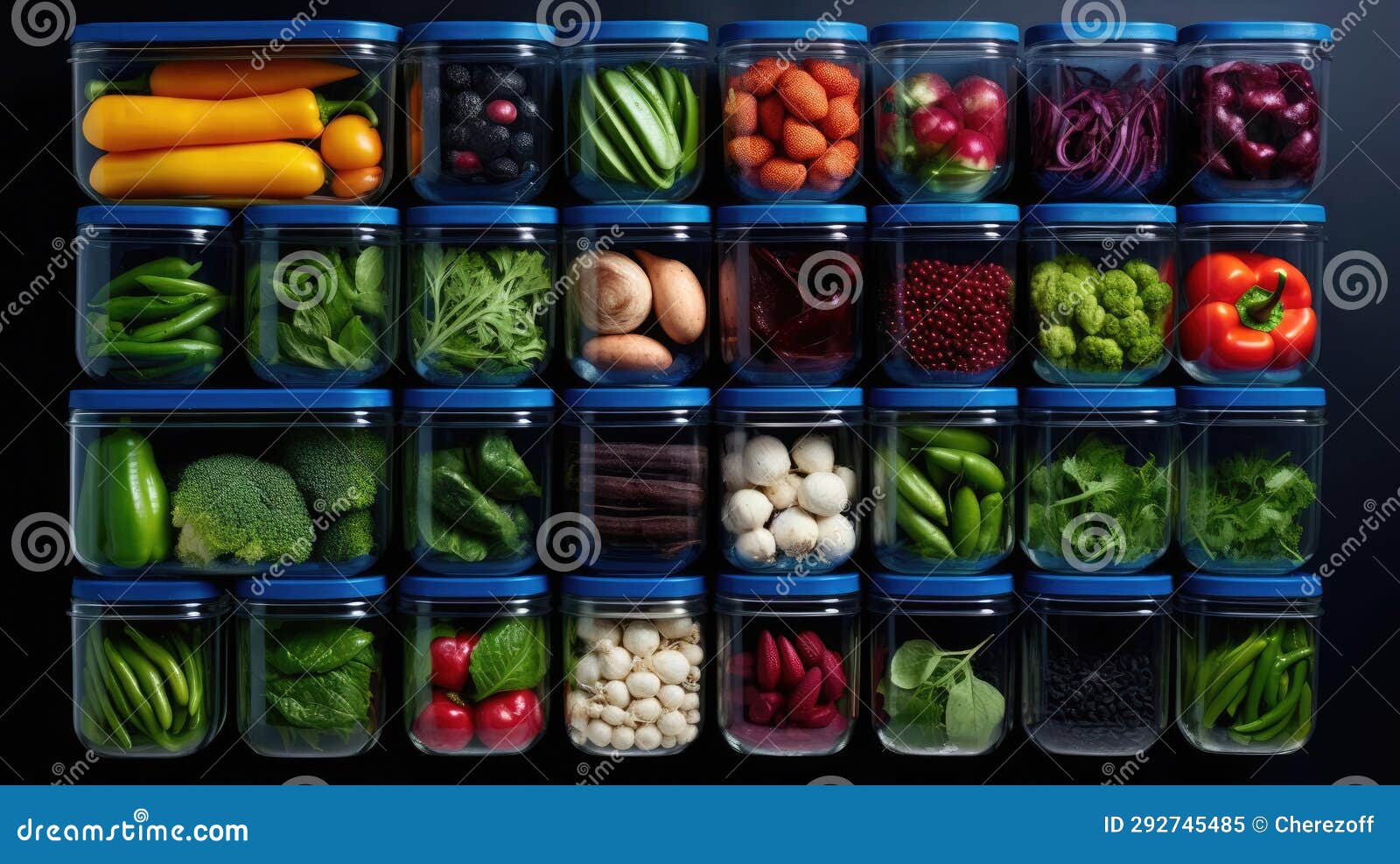 Plastic Containers with Vegetables Stock Image - Image of cold, female ...