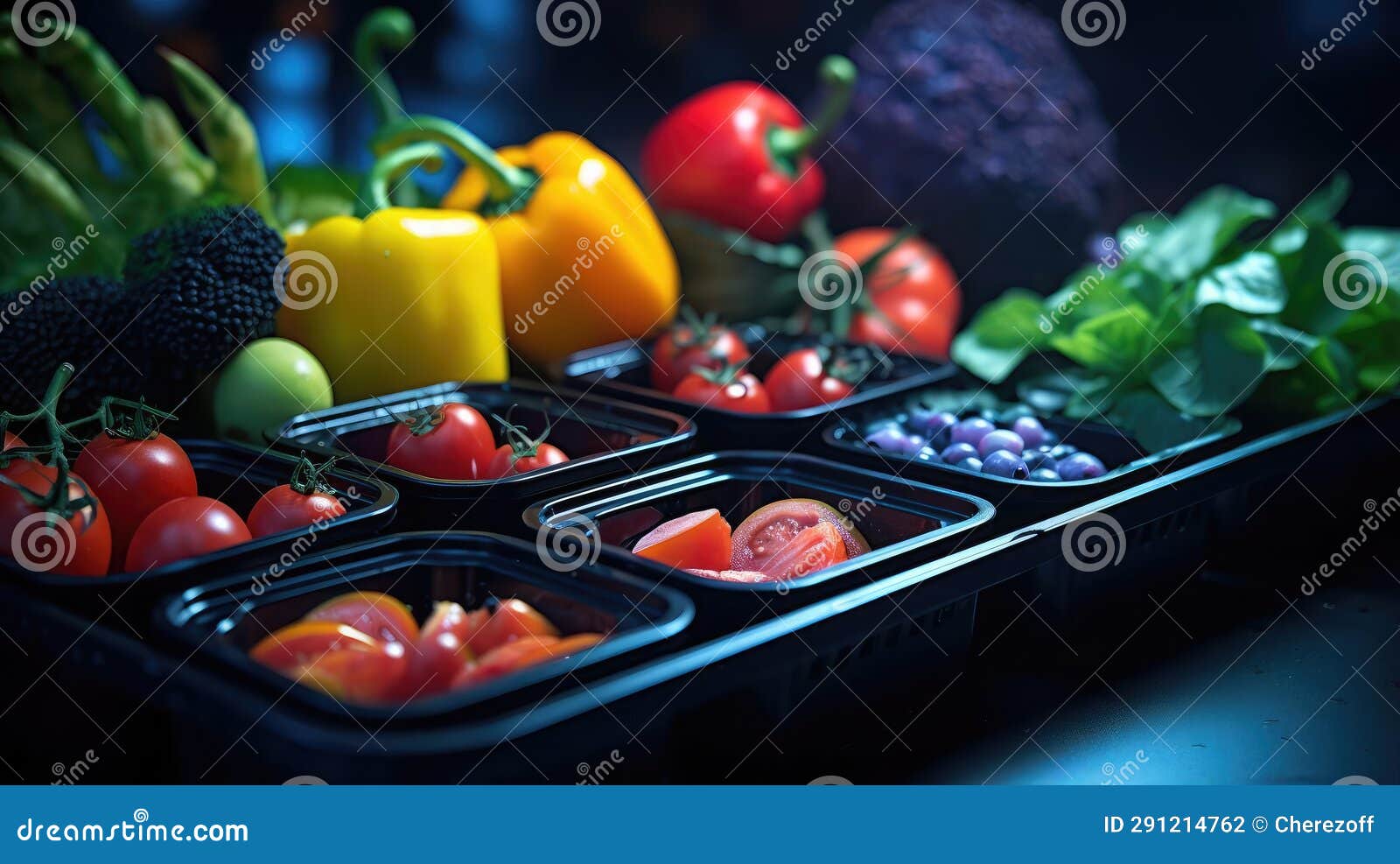 Plastic Containers with Vegetables Stock Photo - Image of female, crop ...