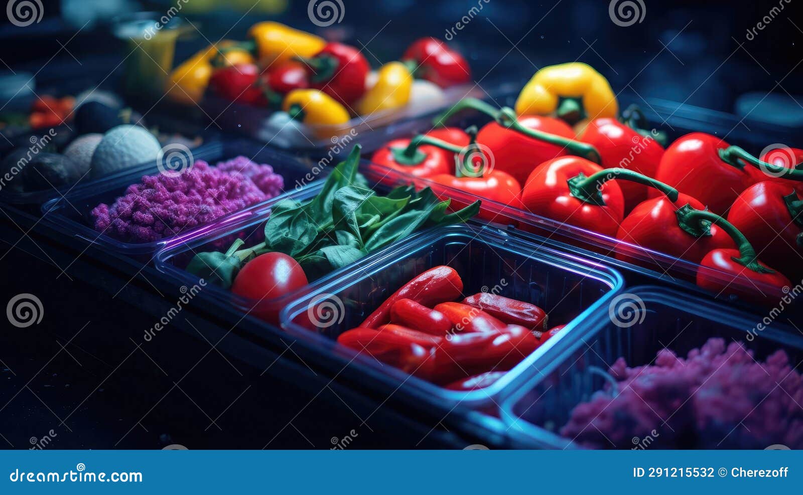 Plastic Containers with Vegetables Stock Photo - Image of crop, frozen ...