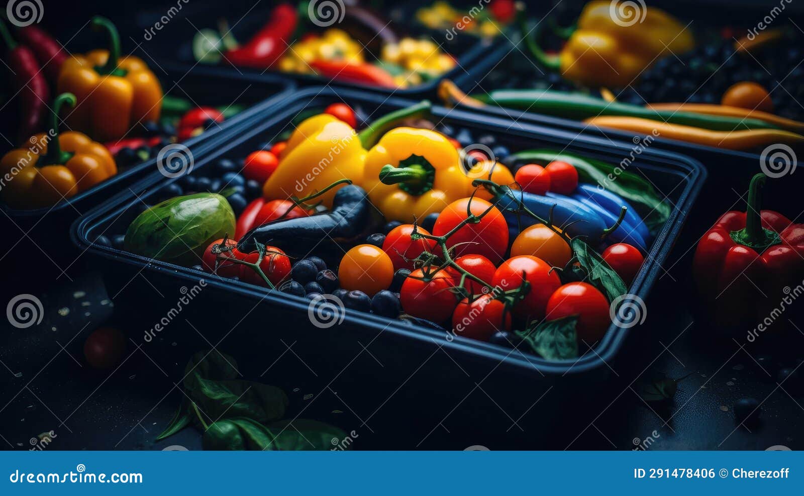 Plastic Containers with Vegetables Stock Photo - Image of cold ...