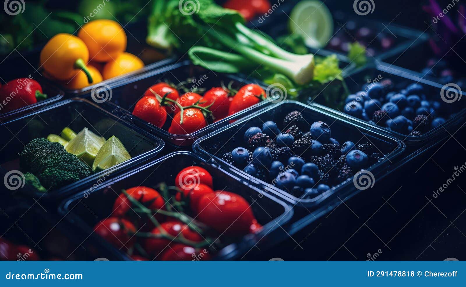 Plastic Containers with Vegetables Stock Photo - Image of preparation ...