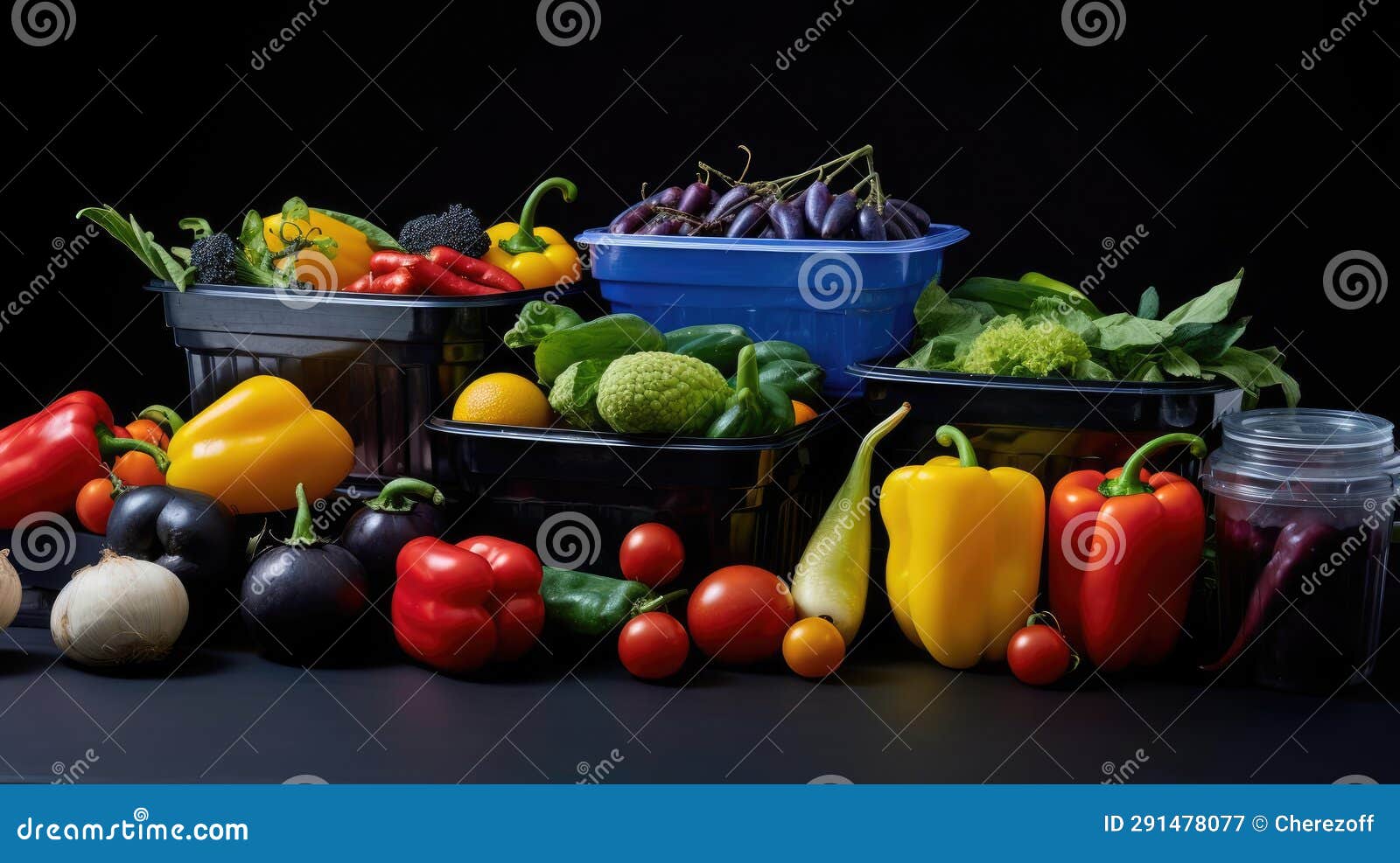 Plastic Containers with Vegetables Stock Image - Image of organic ...