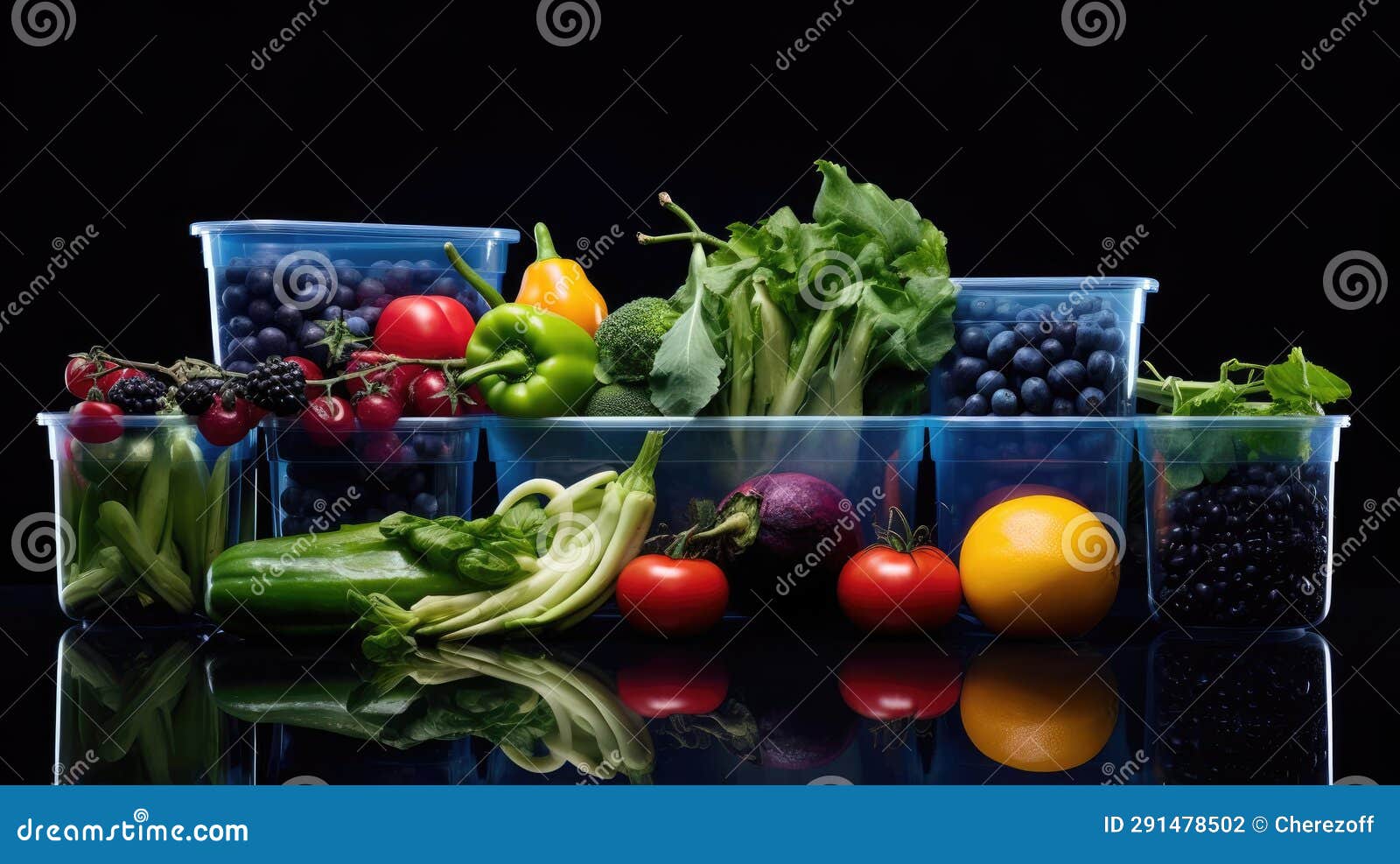 Plastic Containers with Vegetables Stock Photo - Image of kitchen ...