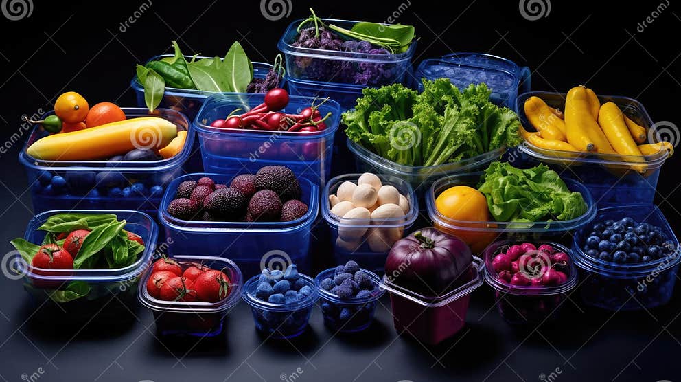 Plastic Containers with Vegetables Stock Photo - Image of healthy, crop ...