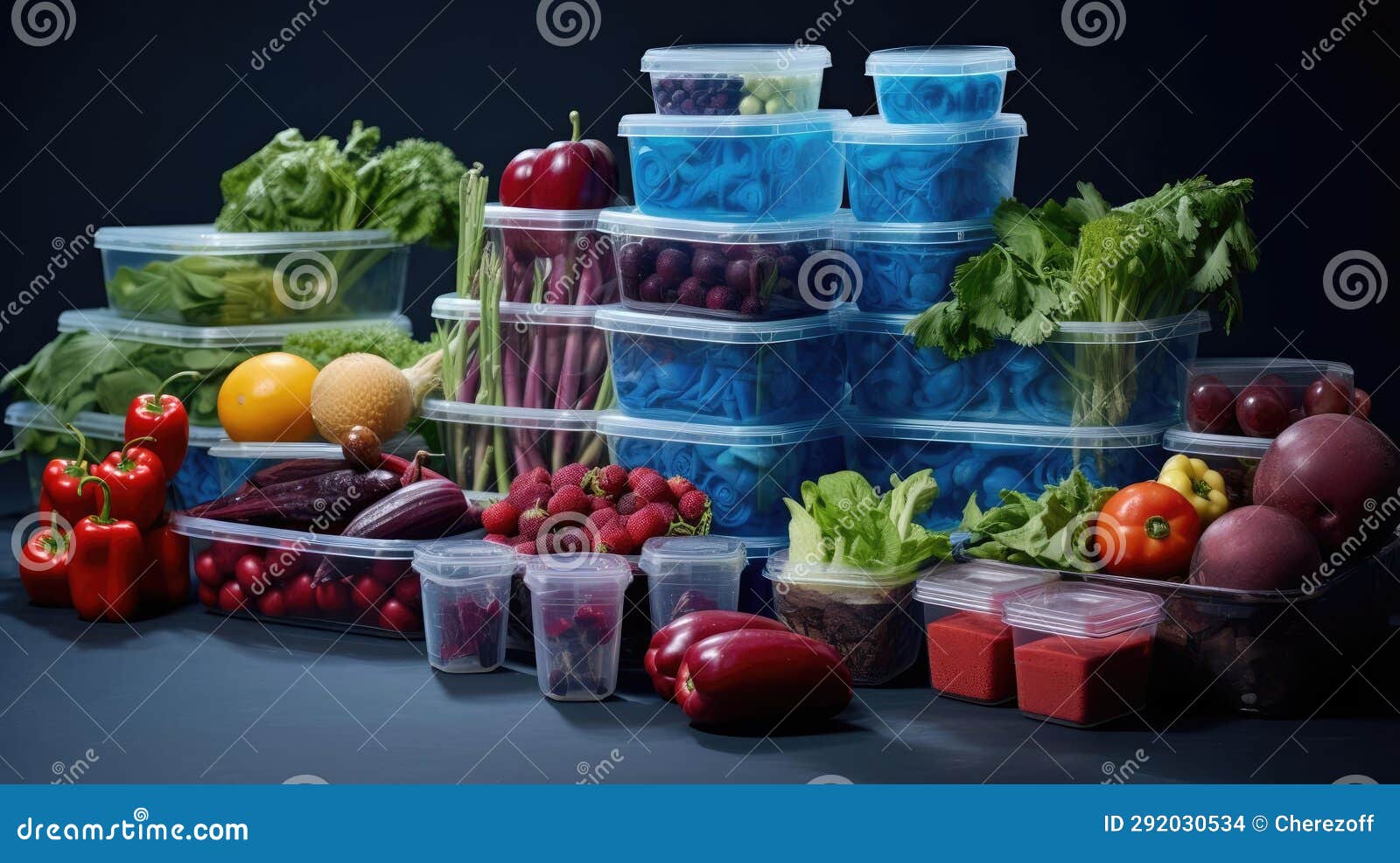 Plastic Containers with Vegetables Stock Photo - Image of storage ...