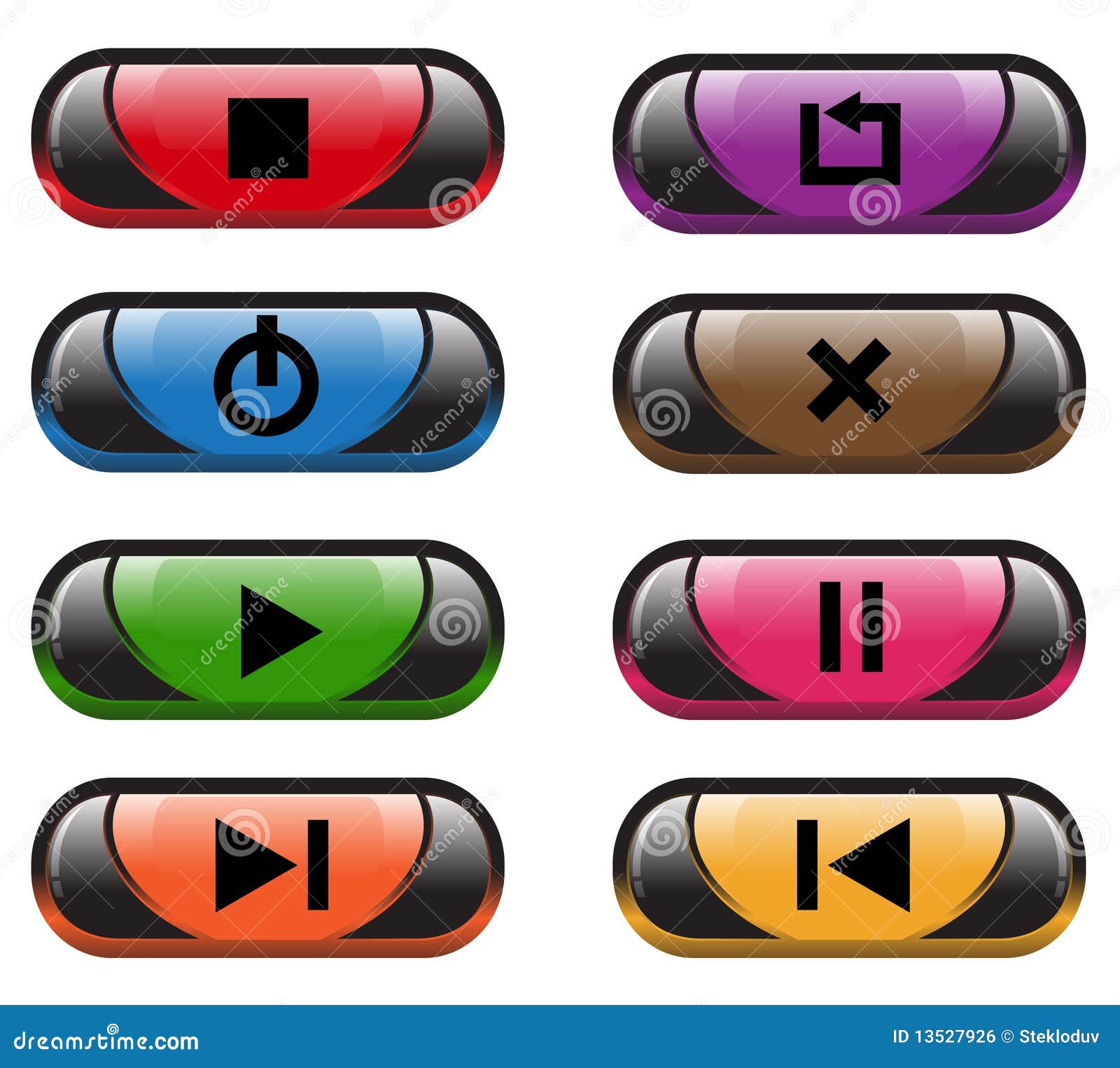 Plastic control buttons stock vector. Illustration of computer - 13527926