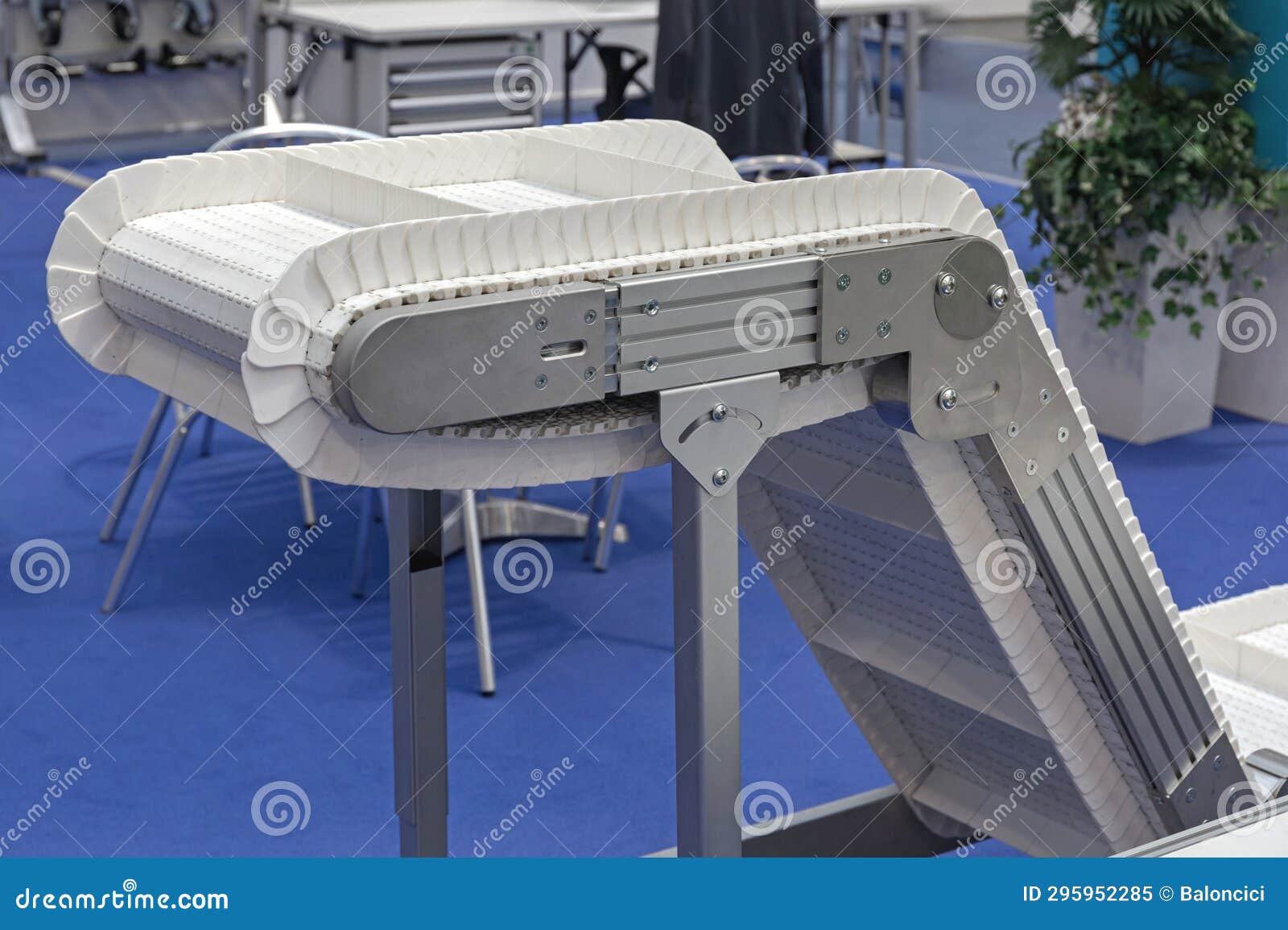 Plastic Conveyor Belt System Stock Image - Image of belt, levels: 295952285