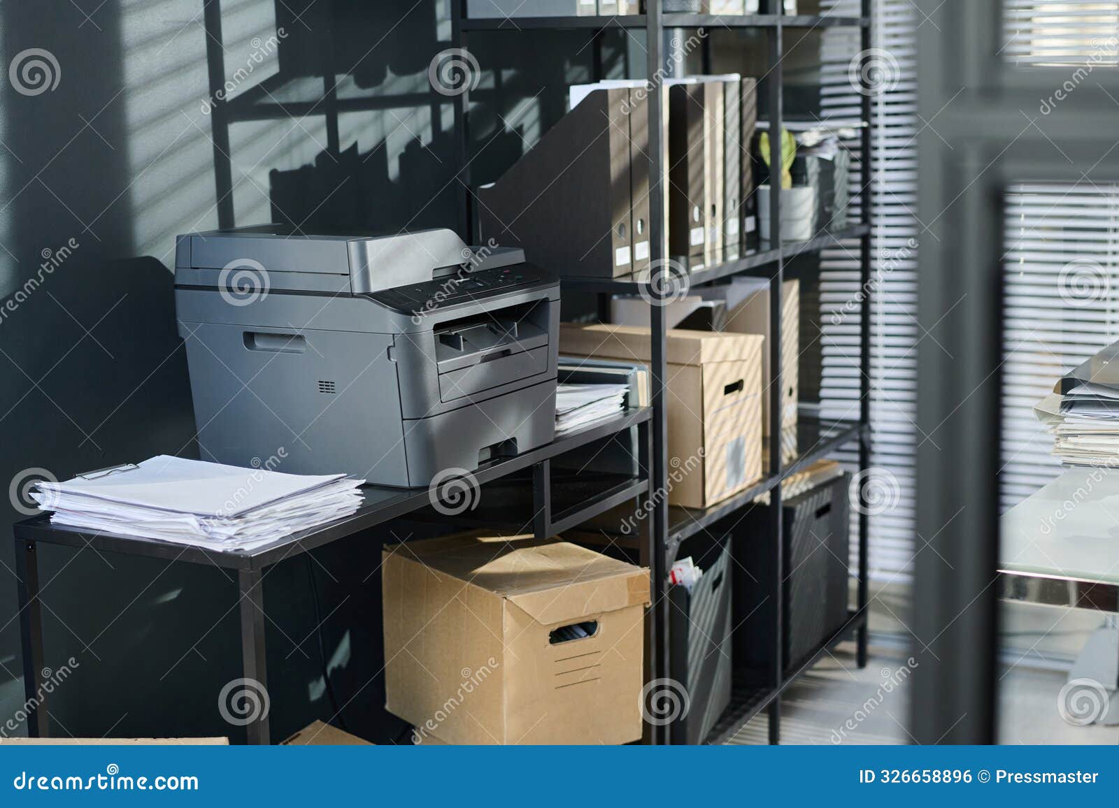 Plastic Copier Machine Standing on Desk Stock Photo - Image of style ...
