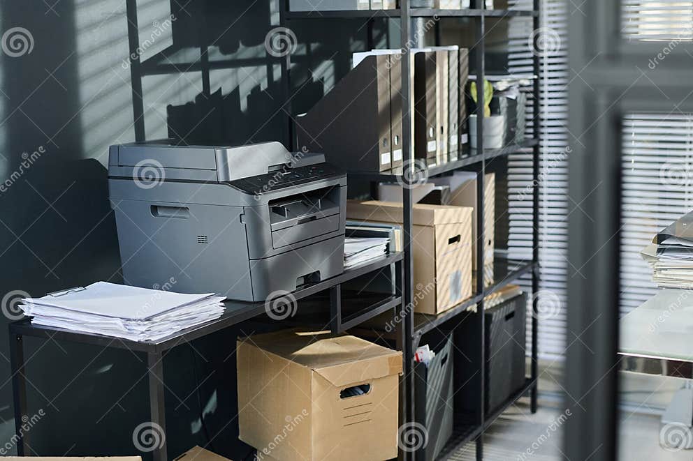 Plastic Copier Machine Standing on Desk Stock Photo - Image of style ...