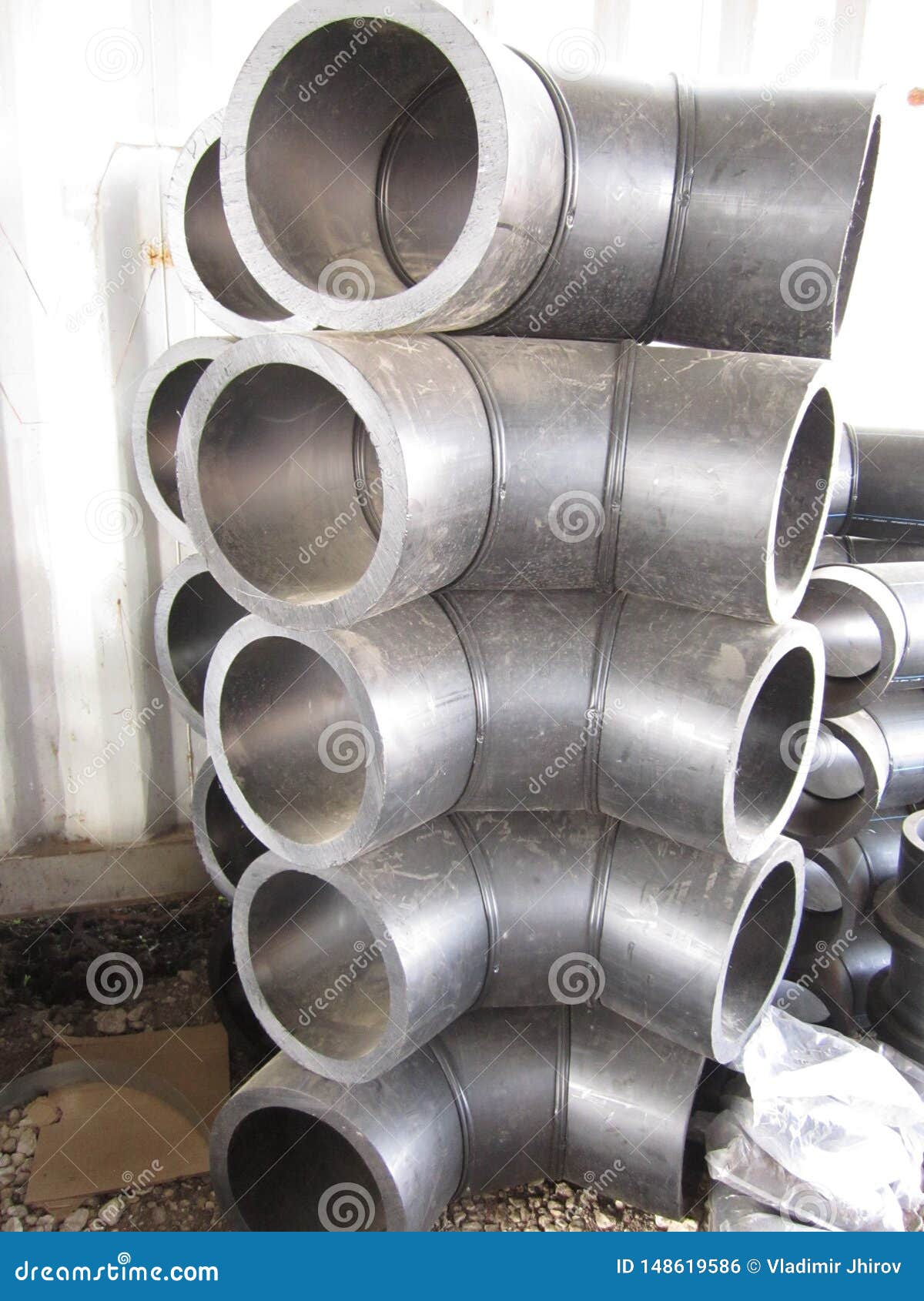 Plastic Corners of Large Diameter Pipes Stock Photo - Image of keeping ...