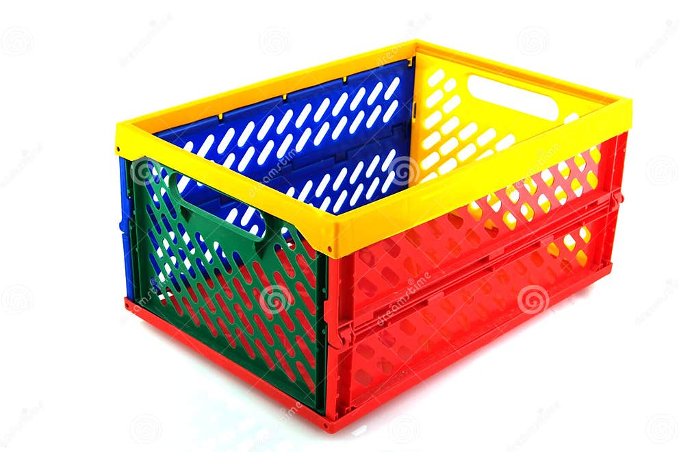 Plastic crate for shopping stock image. Image of shopping - 14235235