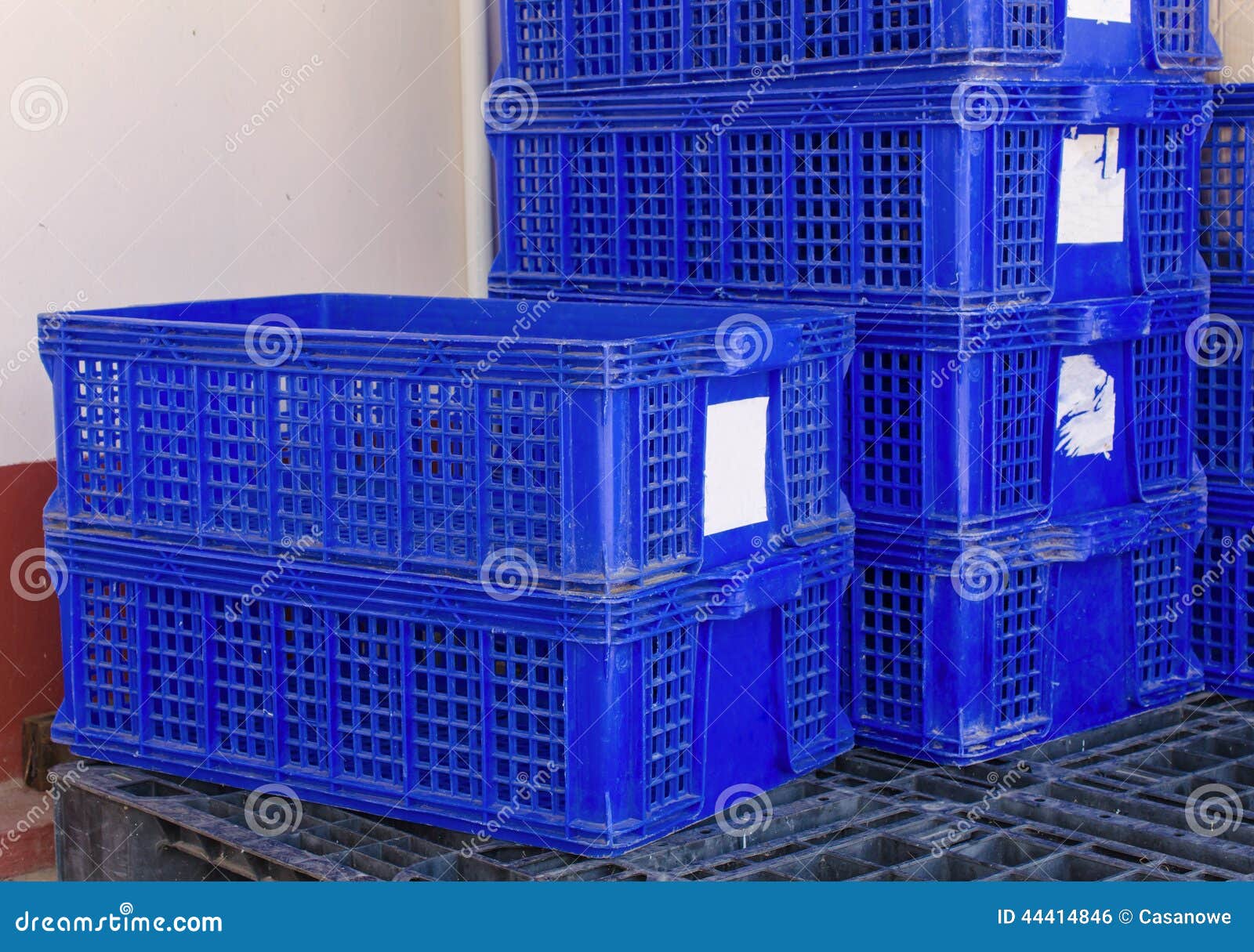 Plastic Crate Stacked Product Packing Containers Stock Photo - Image of ...