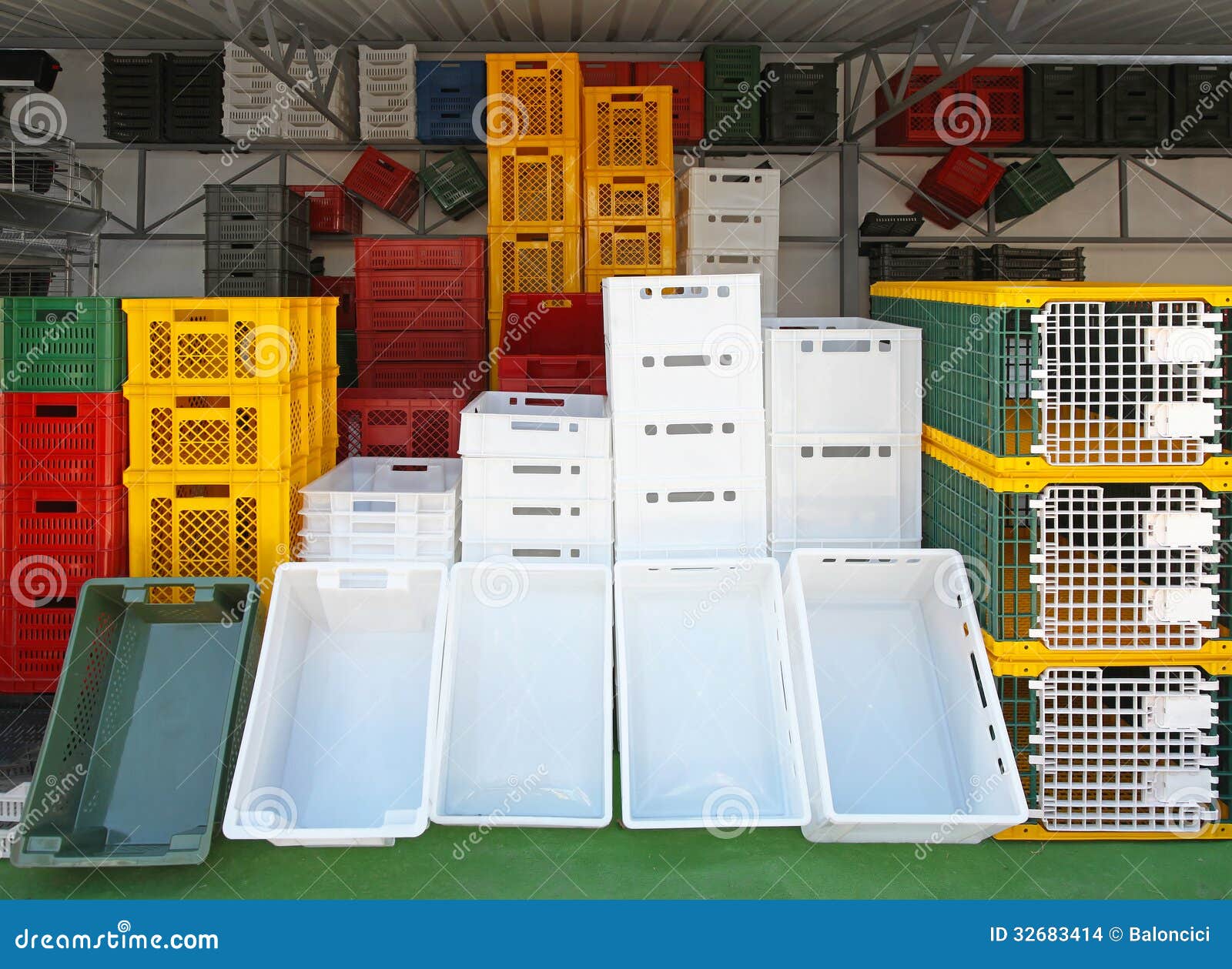 Plastic crates stock photo. Image of industry, plastic - 32683414