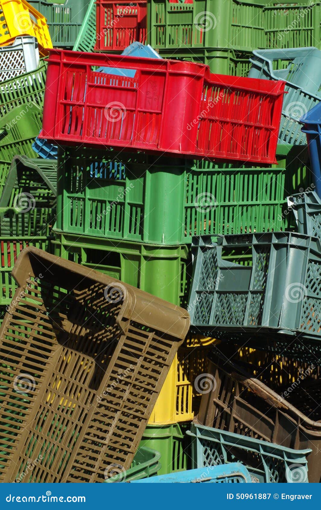 Plastic crates colors stock image. Image of carry, group - 50961887