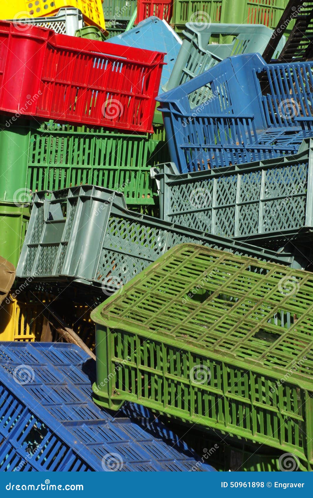Plastic crates colors 3 stock photo. Image of colors - 50961898