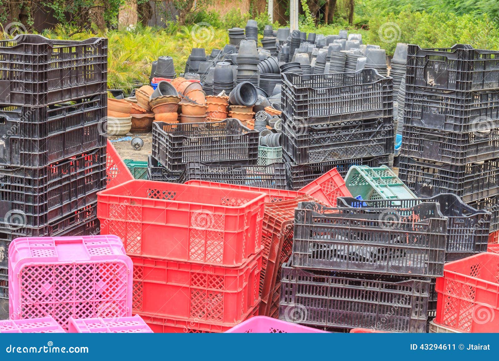 Plastic Crates for Recycling. Stock Image - Image of scrap, factory ...