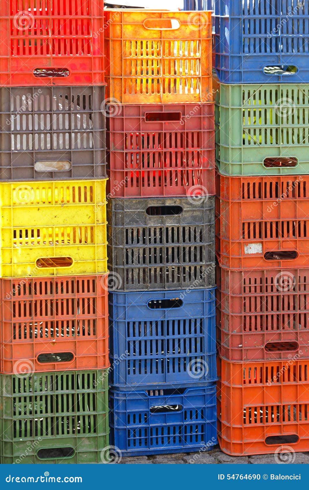 Plastic Crates stock photo. Image of colorful, transport - 54764690