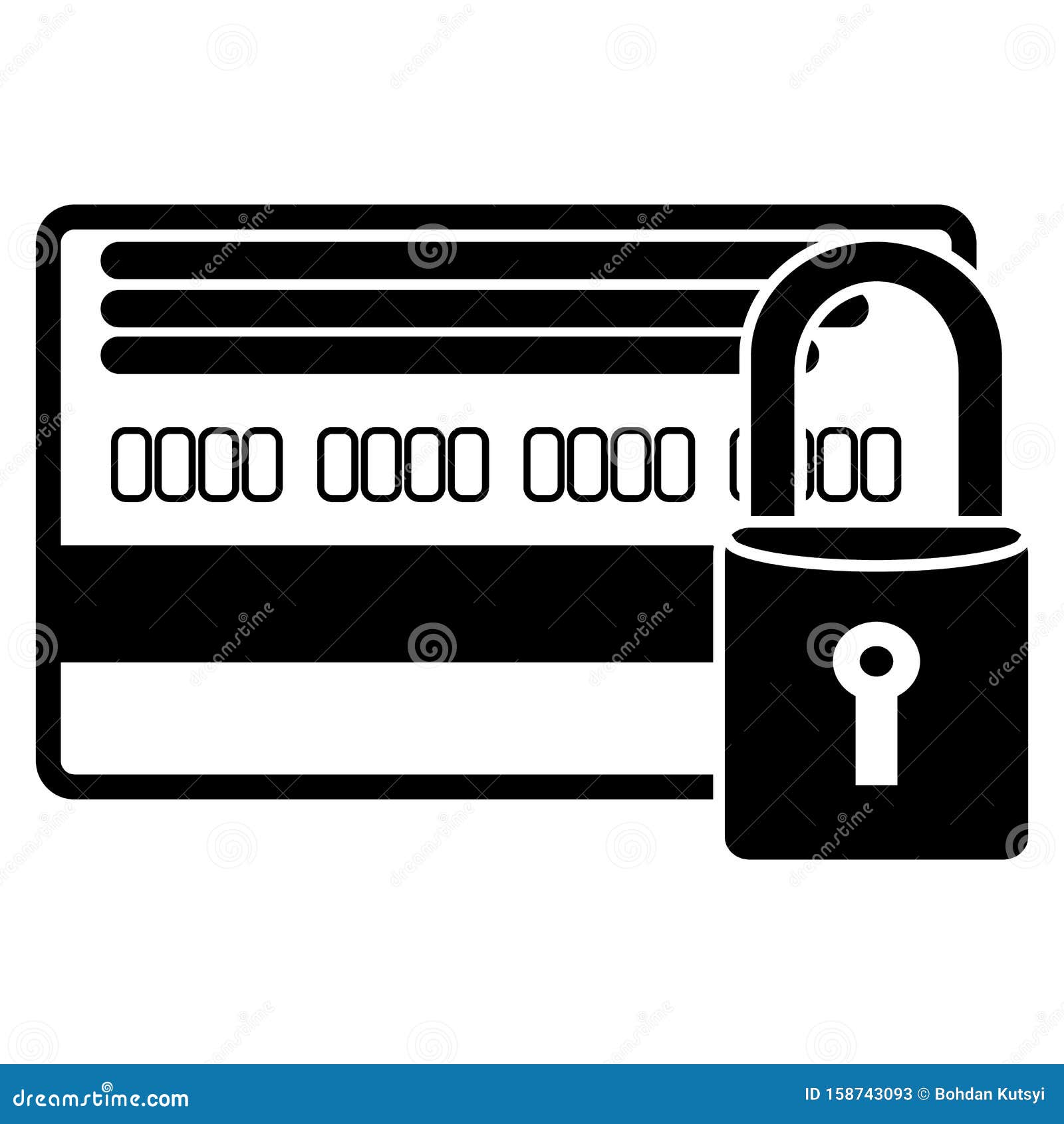 A Plastic Credit Card Icon with Closed Lock Icon Stock Illustration ... A Plastic Credit Card Icon with Closed Lock Icon Stock Illustration ...