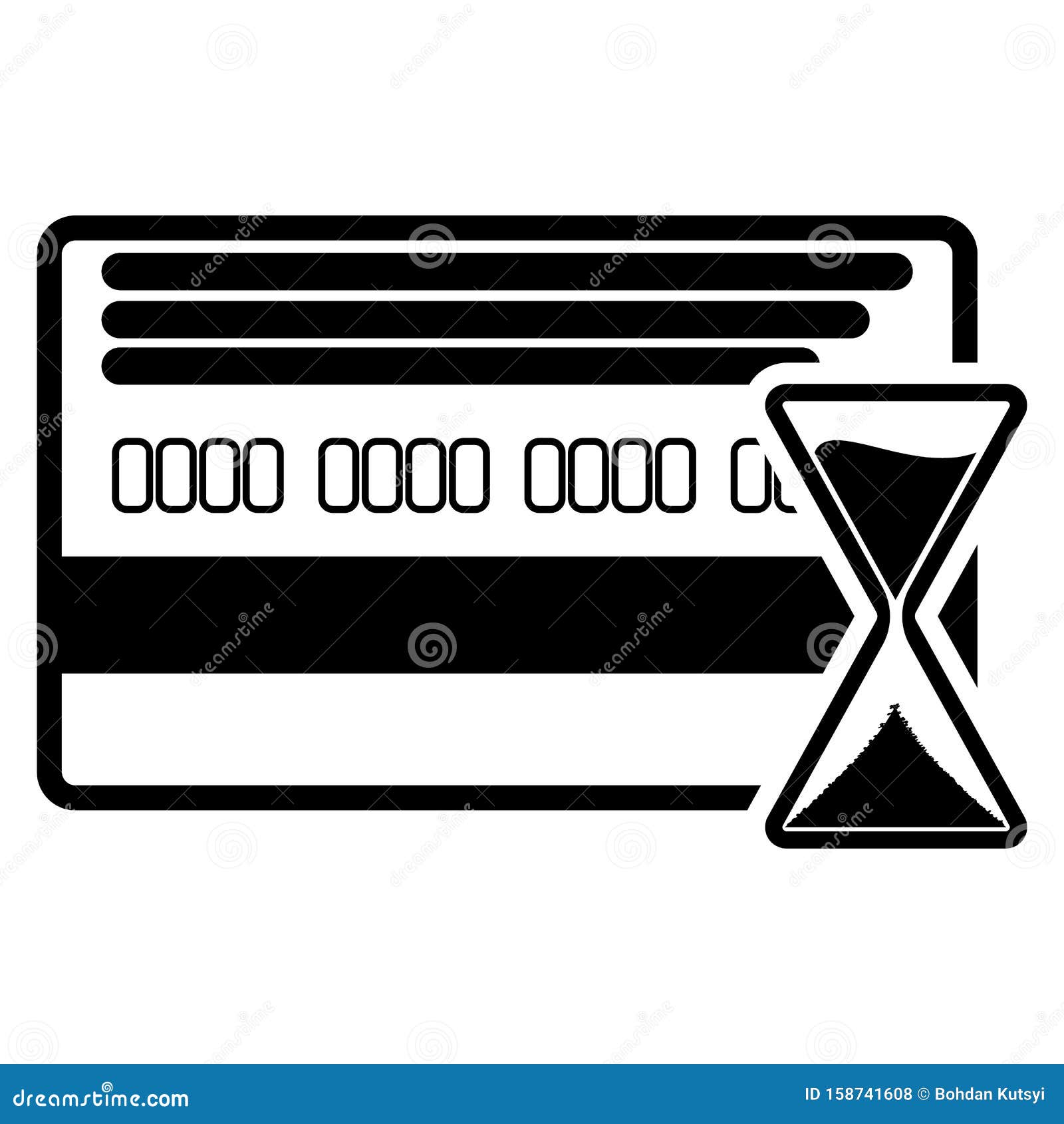 A Plastic Credit Card Icon with Hourglass Icon Stock Illustration ... A Plastic Credit Card Icon with Hourglass Icon Stock Illustration ...