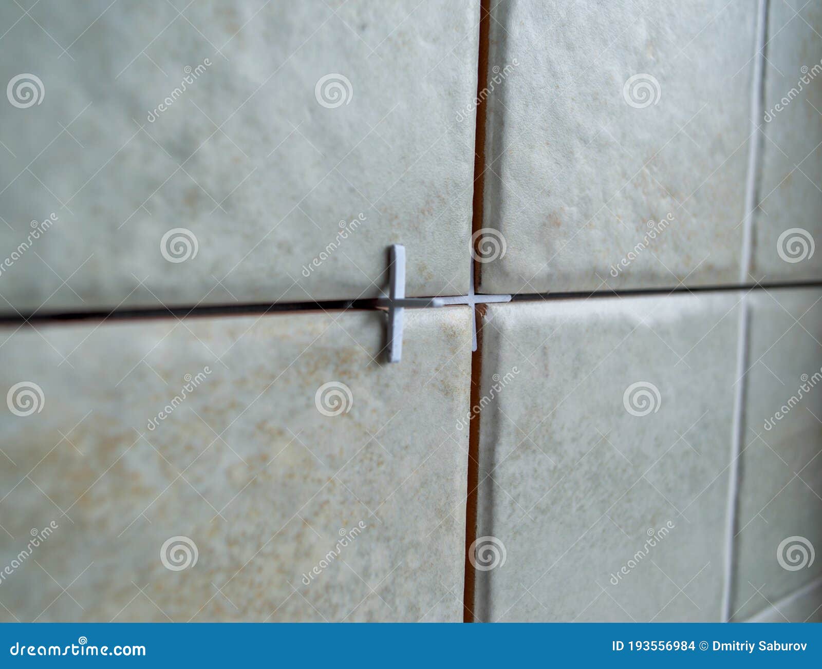 Plastic Cross. Leveling Tiles. Floor Tile Repair. Stock Photo - Image ...