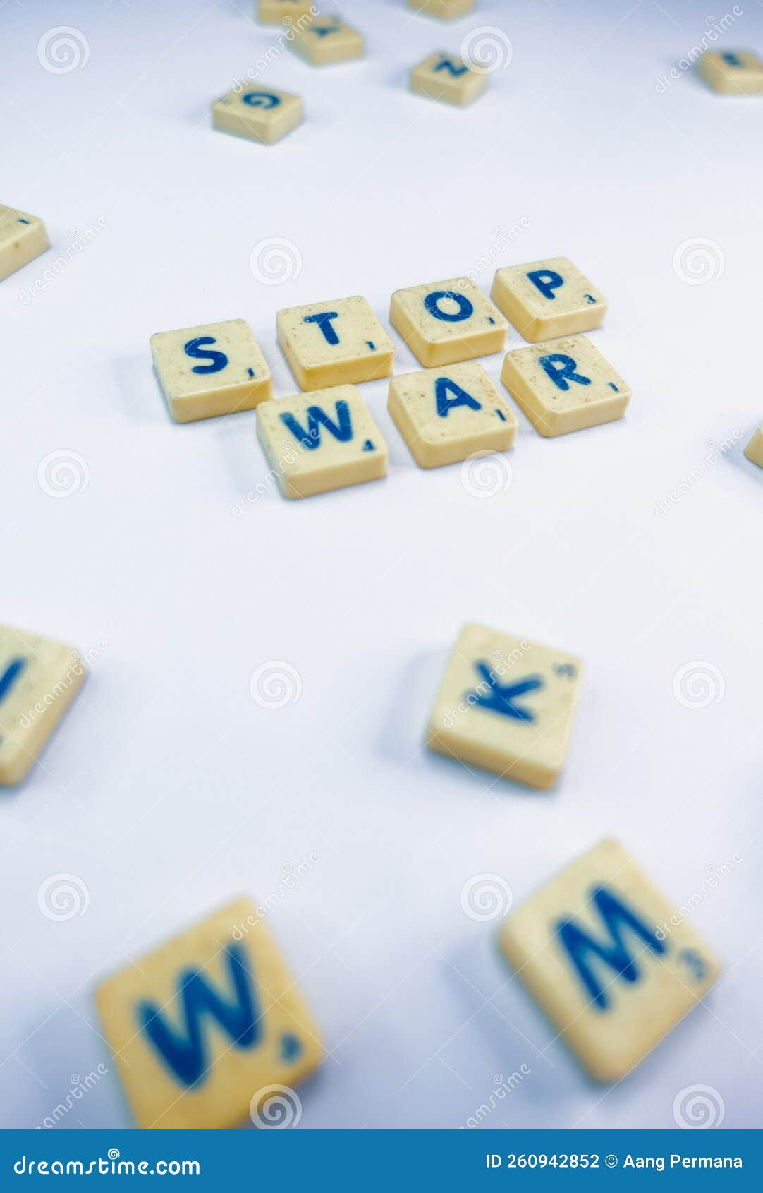 Plastic Cube with Letters, Stop War Words Stock Photo - Image of ...