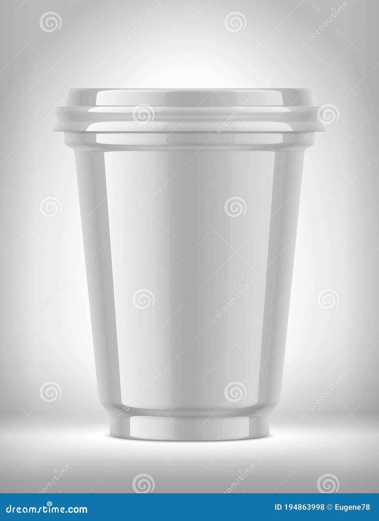 Plastic Cup on Background. Glossy Surface Version. Stock Vector ...