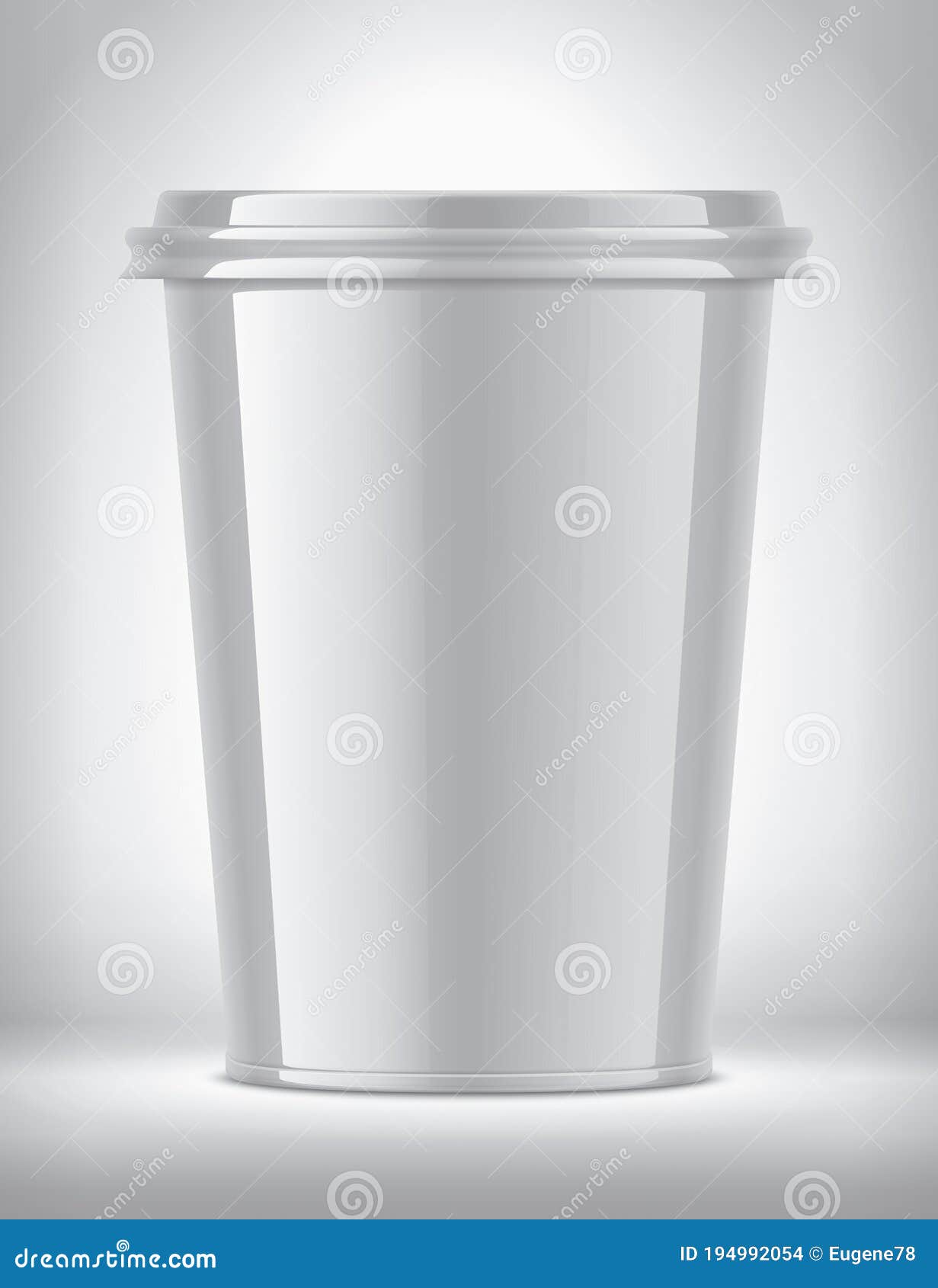 Plastic Cup on Background. Glossy Surface Version. Stock Vector ...