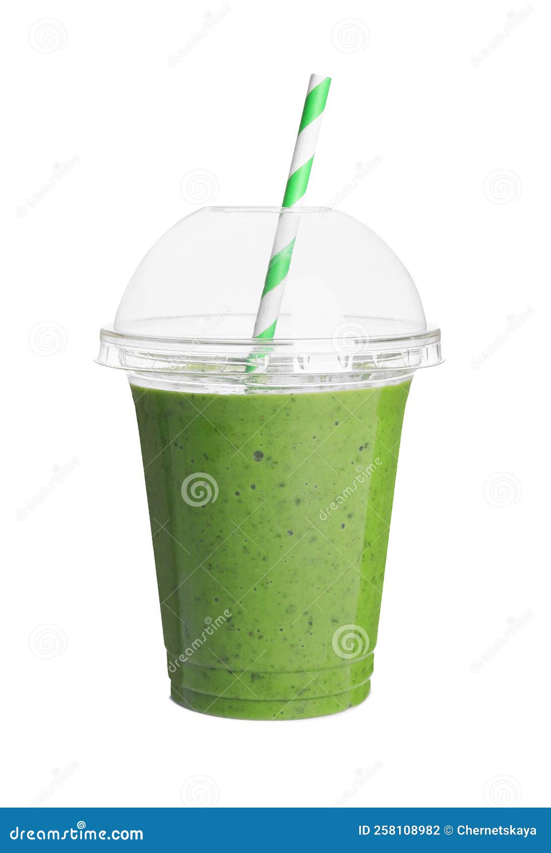 Plastic Cup of Detox Smoothie on White Background Stock Photo - Image ...