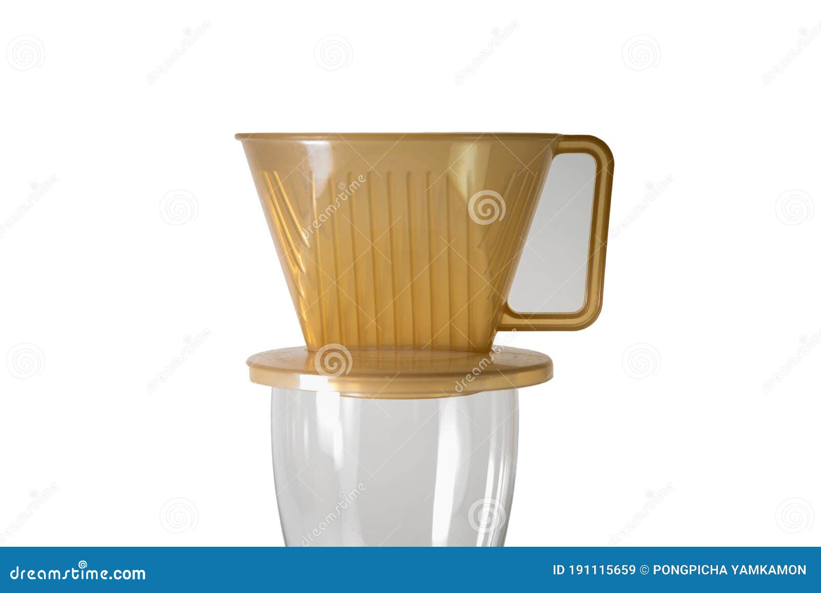 Plastic Cup for Drip Coffee Making on Isolated White Background Stock ...
