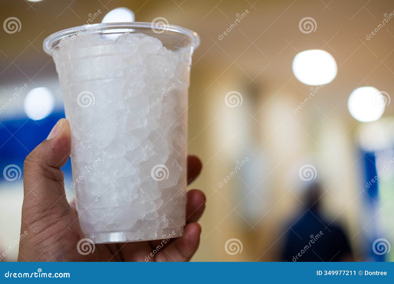 Plastic Cup Filled with Crushed Ice in Hand Stock Image - Image of ...