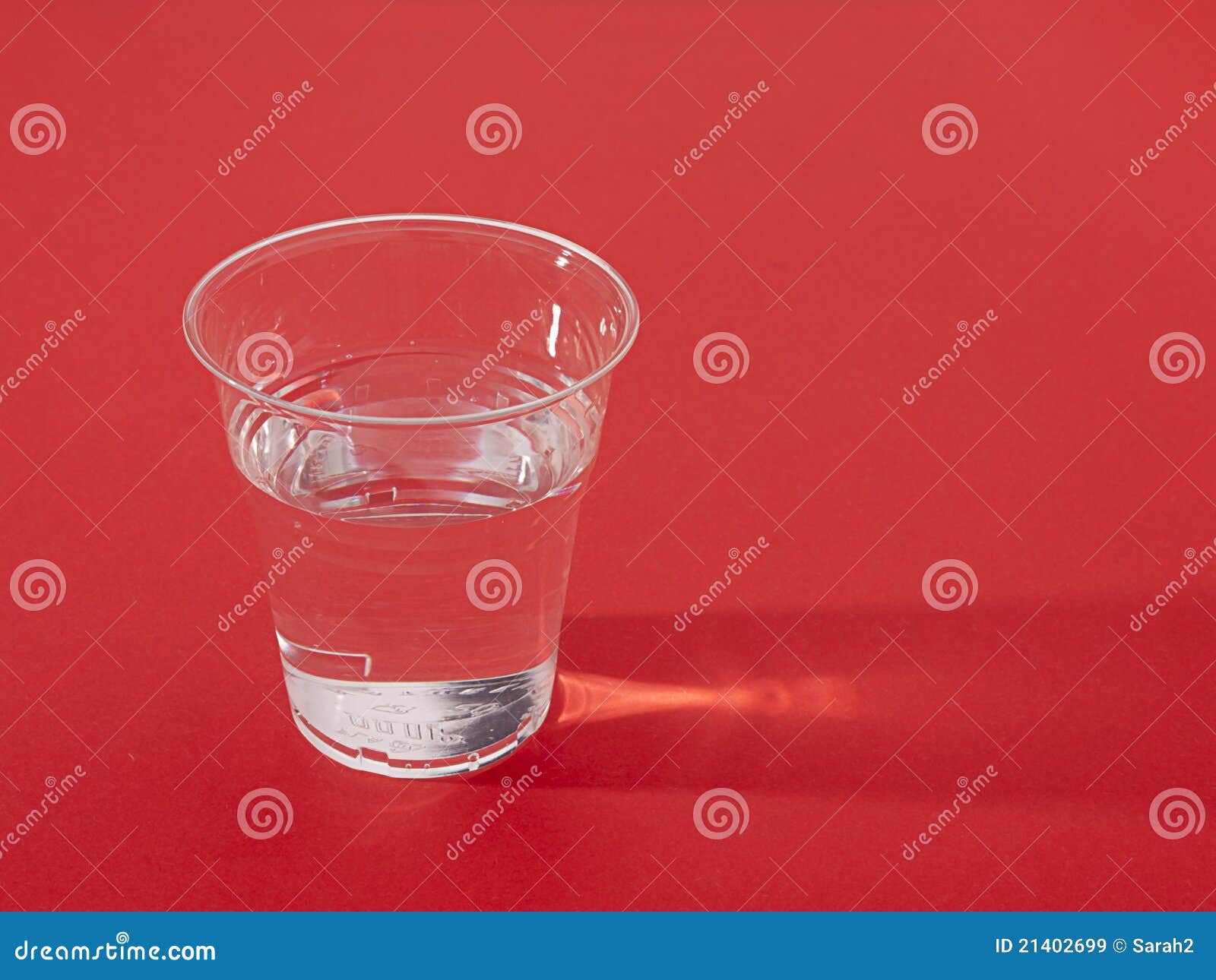 Plastic Cup of Fresh Water Over Red,sidelit Stock Image - Image of ...
