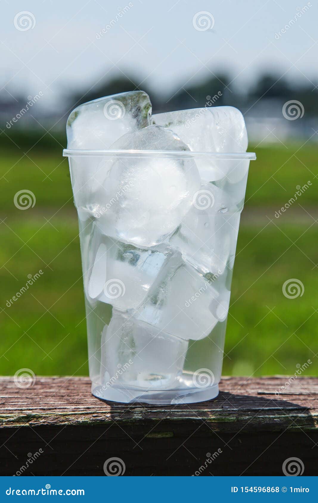 Plastic Cup Full of Ice Outdoor Stock Photo - Image of beverage, glass ...