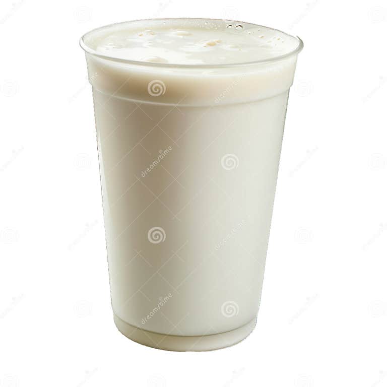 Plastic Cup Full of Milk on White Background Stock Illustration ...