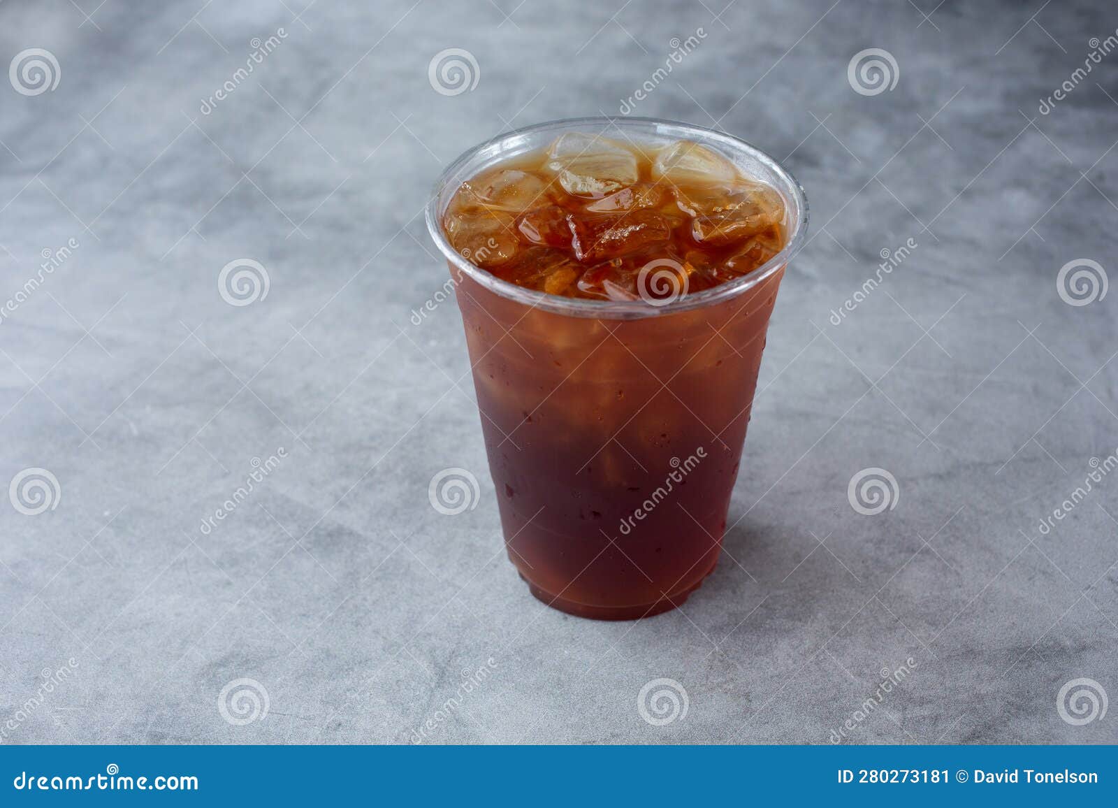 Plastic Cup of Iced Black Tea Stock Image - Image of food, retail ...