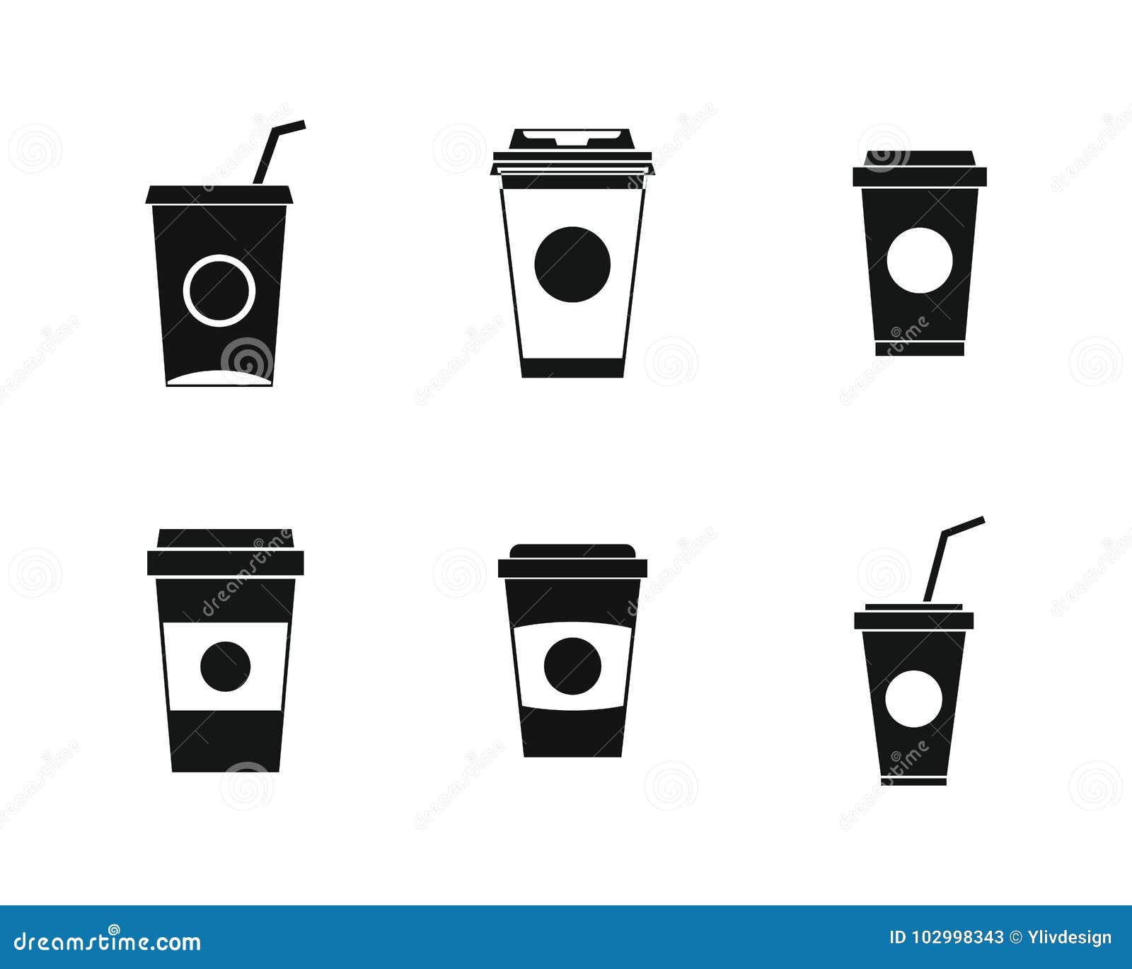 Plastic Cup Icon Set, Simple Style Stock Vector - Illustration of ...
